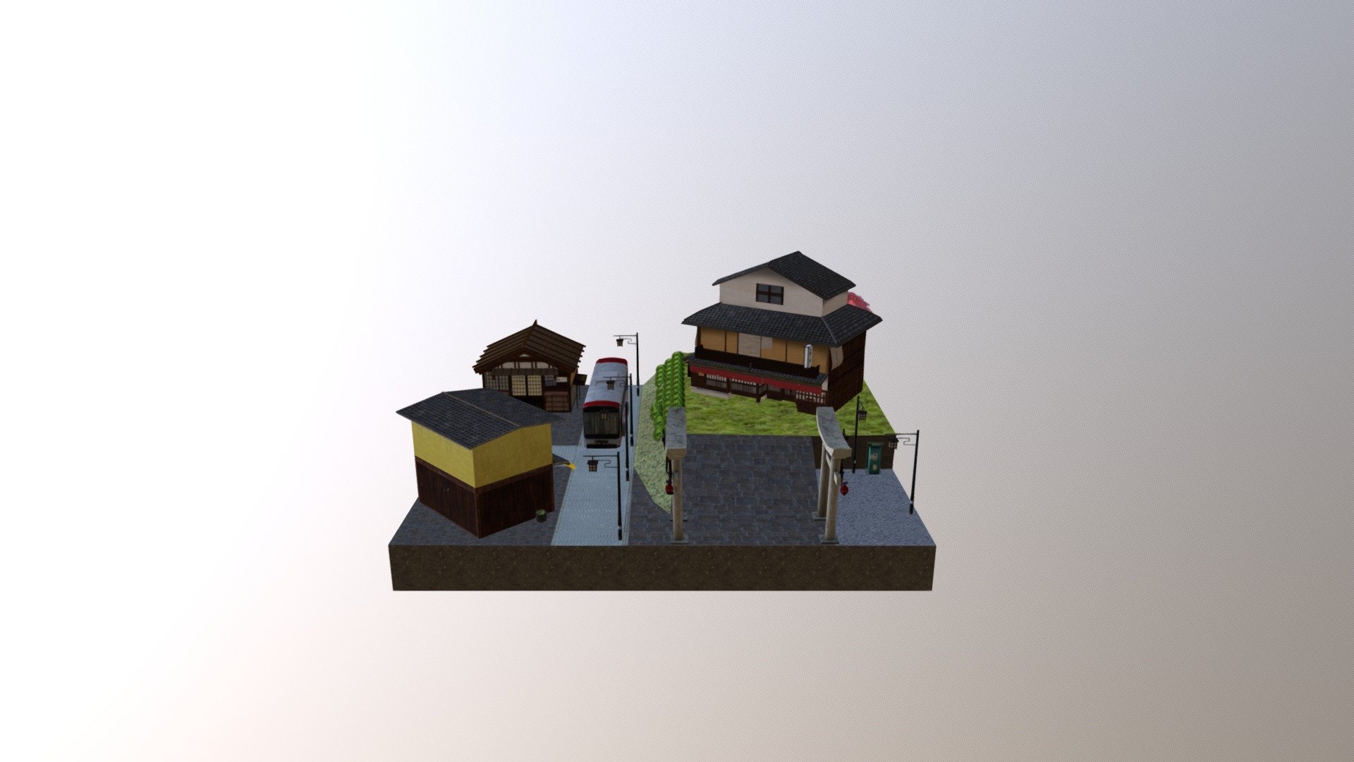 Cityscene: Kyoto - 3D model by timonys [3cbe461] - Sketchfab