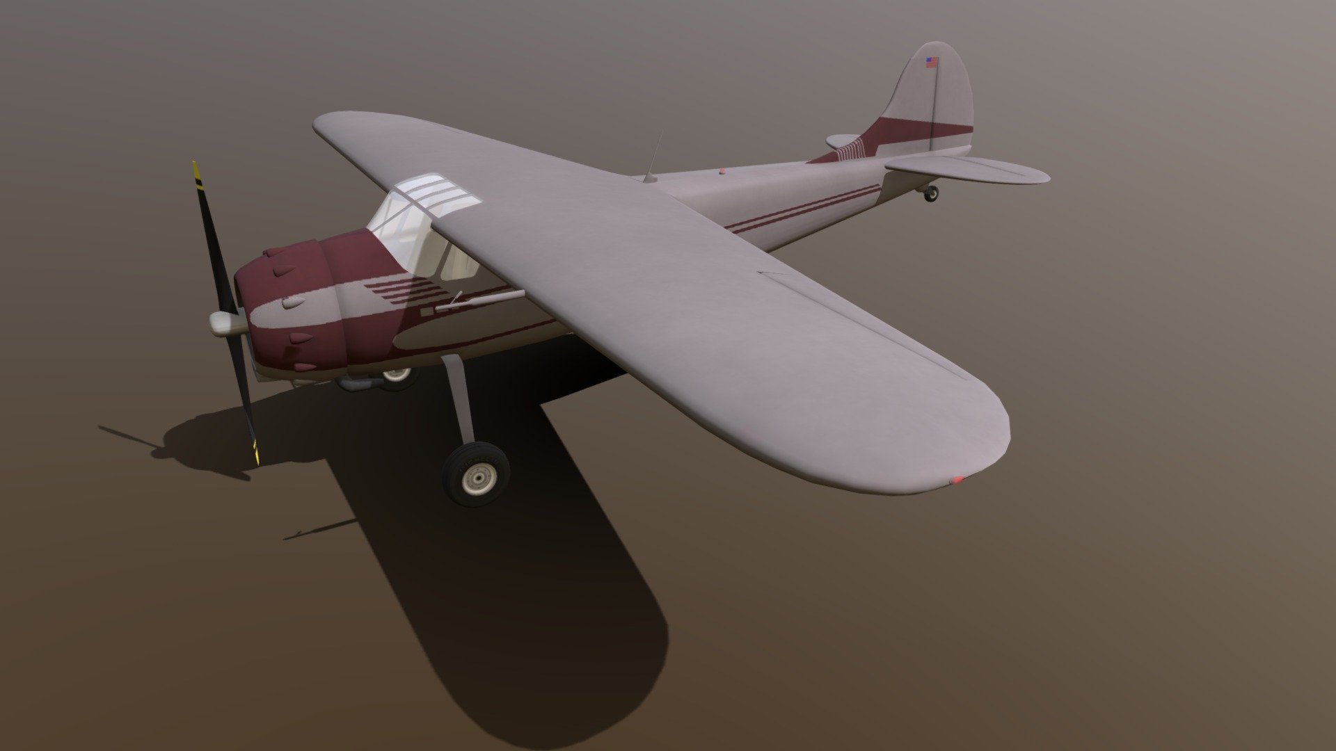 Cessna 195 Businessliner wheels version - Download Free 3D model by ...