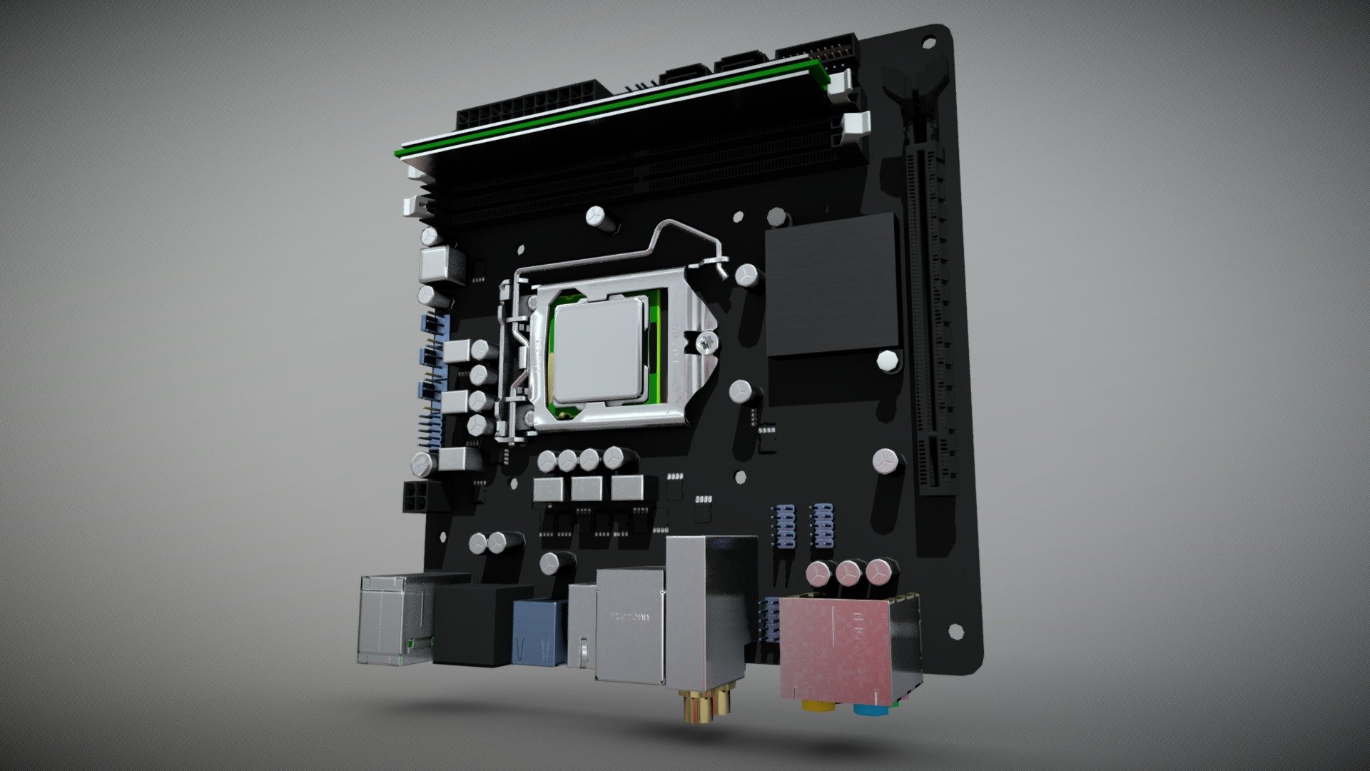 Lowpoly mini-ATX motherboard 3d model - 3D model by scraaapapa [3cbf499] - Sketchfab