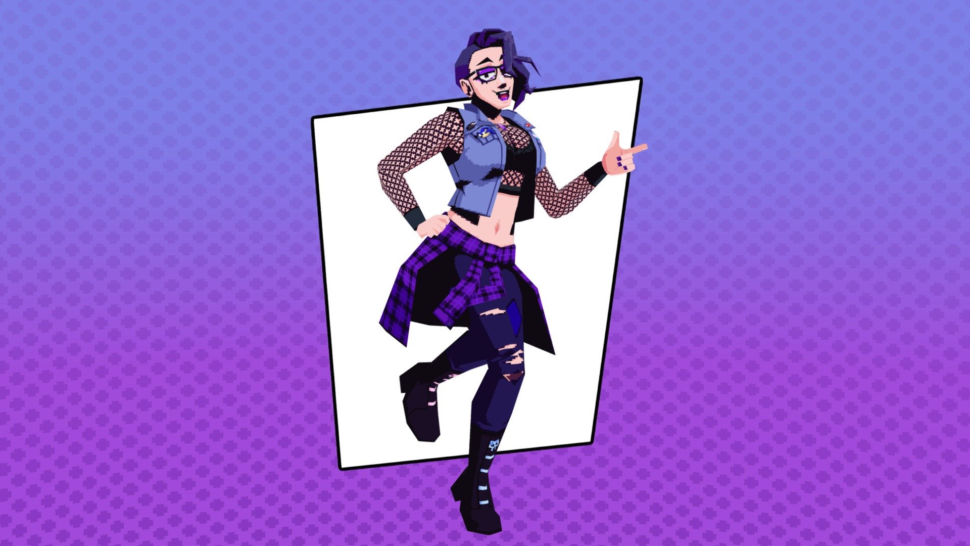 Violet Valentine | PS1-Style Avatar (Commission) - 3D model by ...