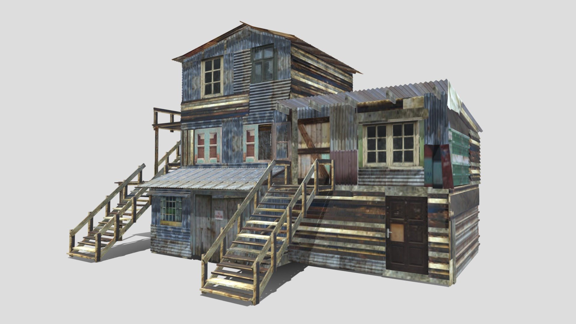Shanty Stores And Garage - Buy Royalty Free 3D model by ...