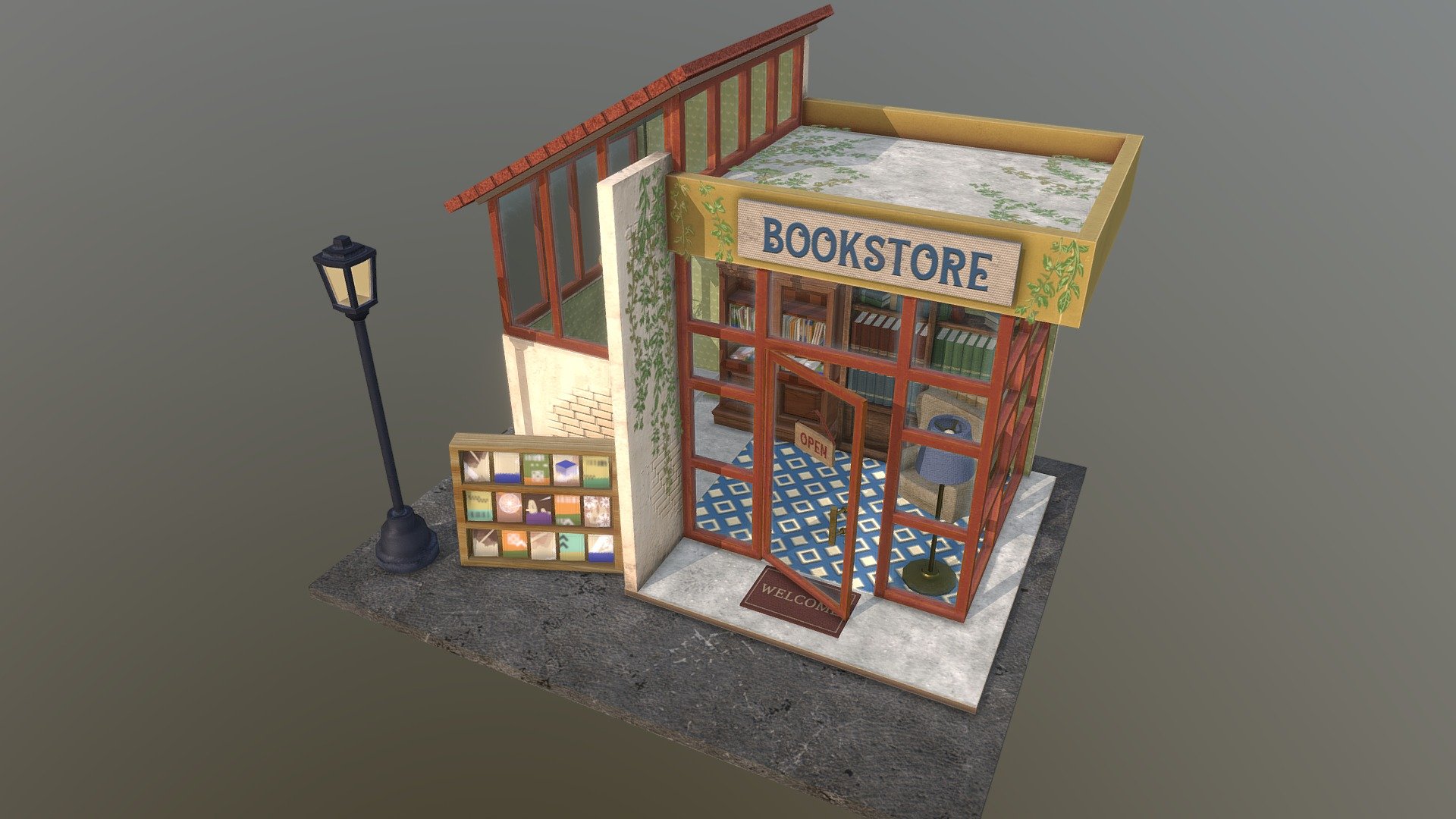 Bookstore - 3D model by Yewon Kim (@yewonkim0621) [3cc7736] - Sketchfab
