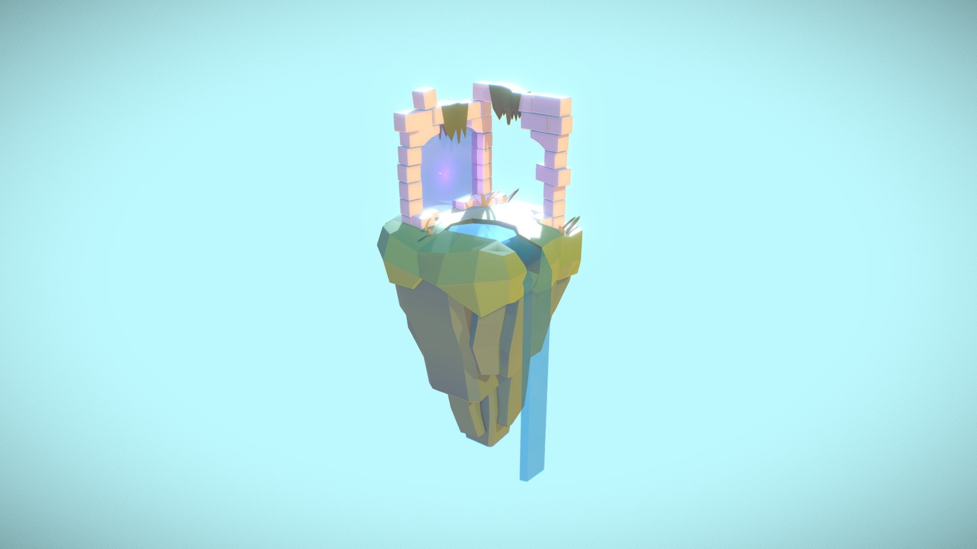 Floating Island with portal Diorama - 3D model by Ioennir (@pacomega99 ...
