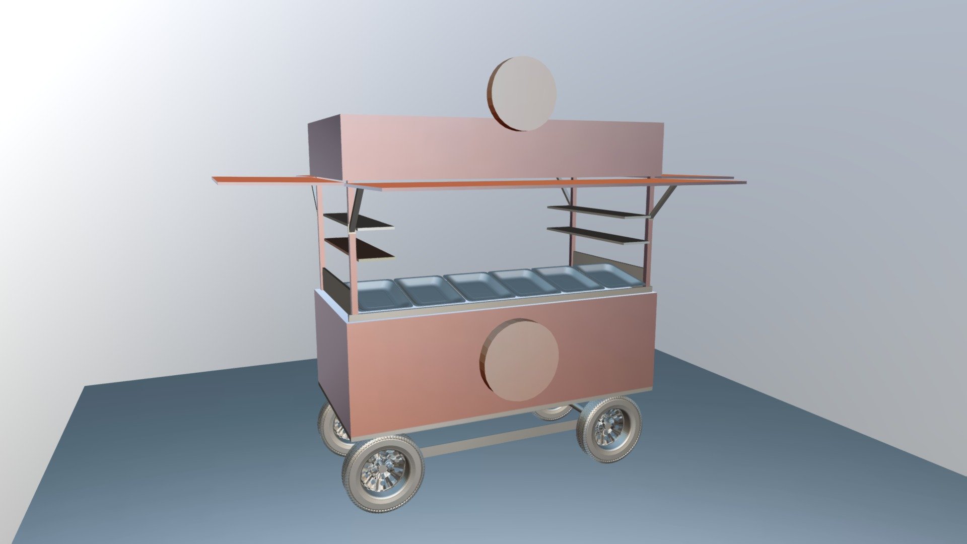 Food cart with wheel 3d model - 3D model by newmanraj [3cdc509] - Sketchfab