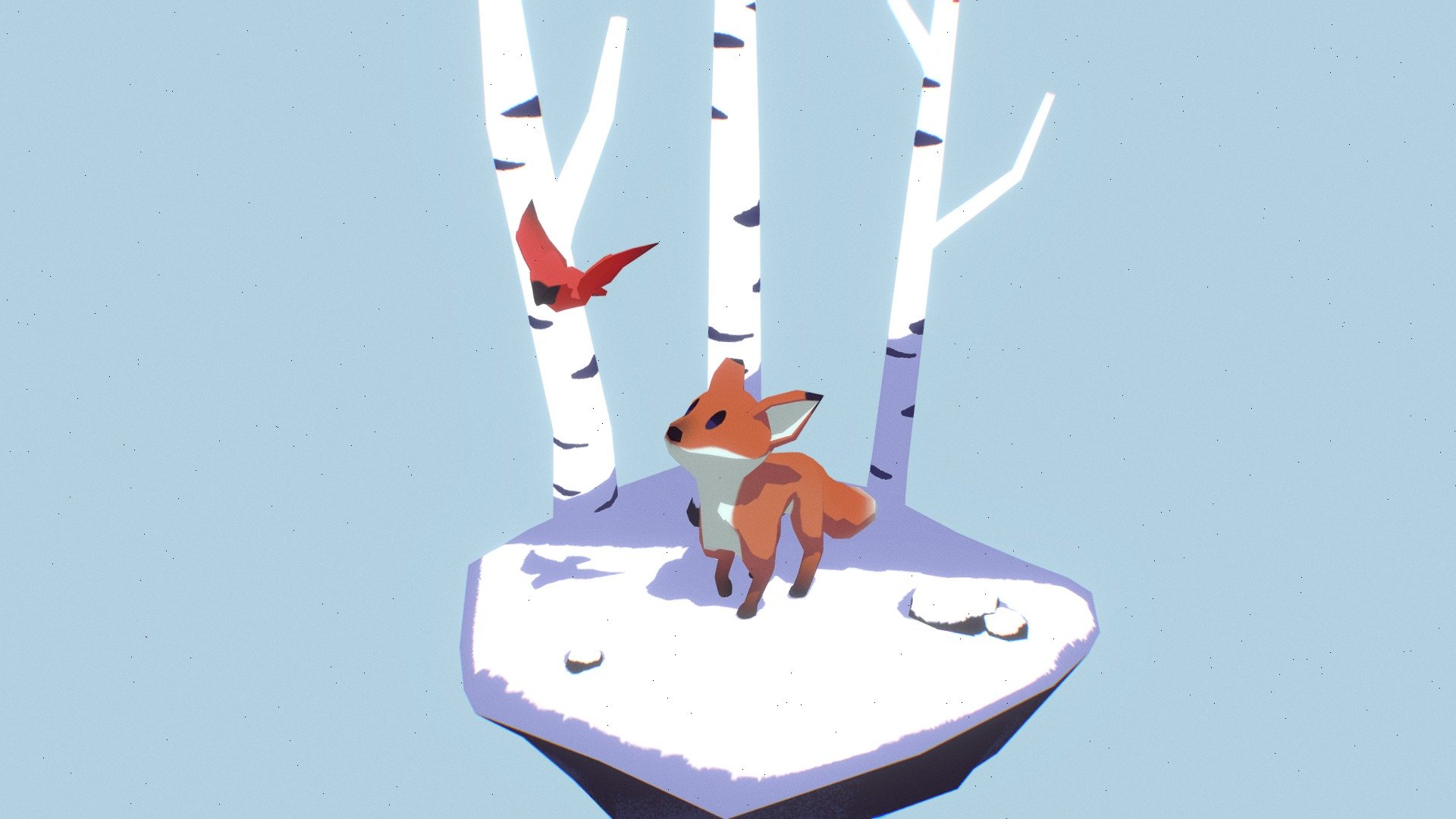 Little fox and cardinal - 3D model by Antler (@antlerss) [3cdda10 ...