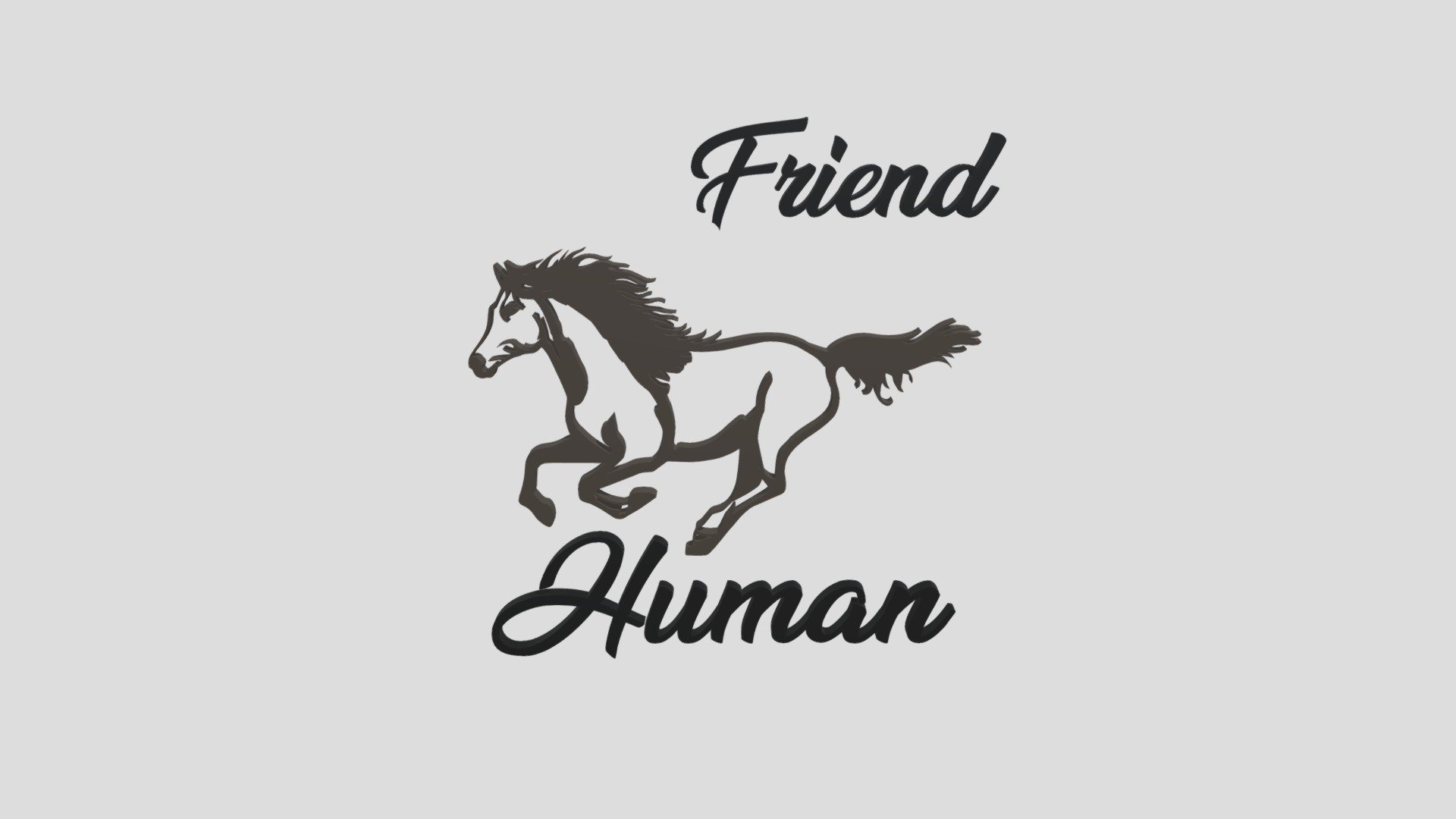 Horse And Text for Decor Design - 3D model by RUPAK DEY (@rupak170) [3ce83bd] - Sketchfab