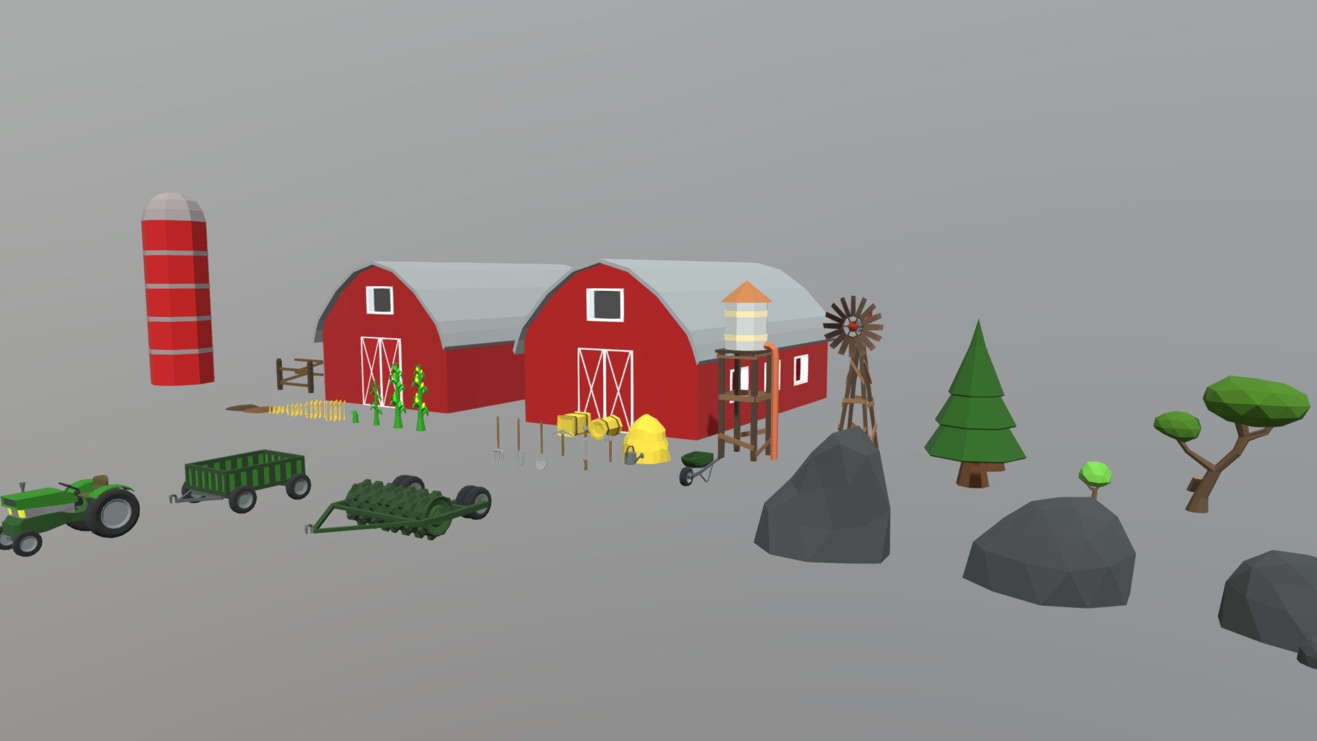 Low Poly Farm Pack - 3D model by Newgrado [3ceba1a] - Sketchfab