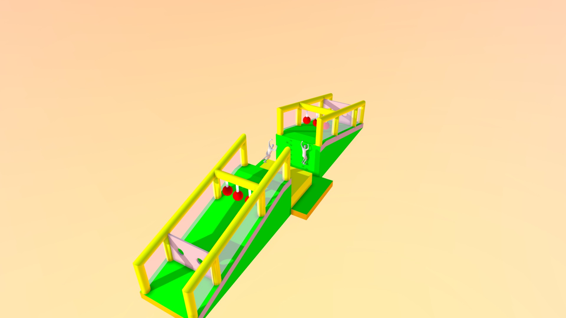 Pixel Run Extreme Obstacle Slope 24,4m - 3D model by Jump Rental ...