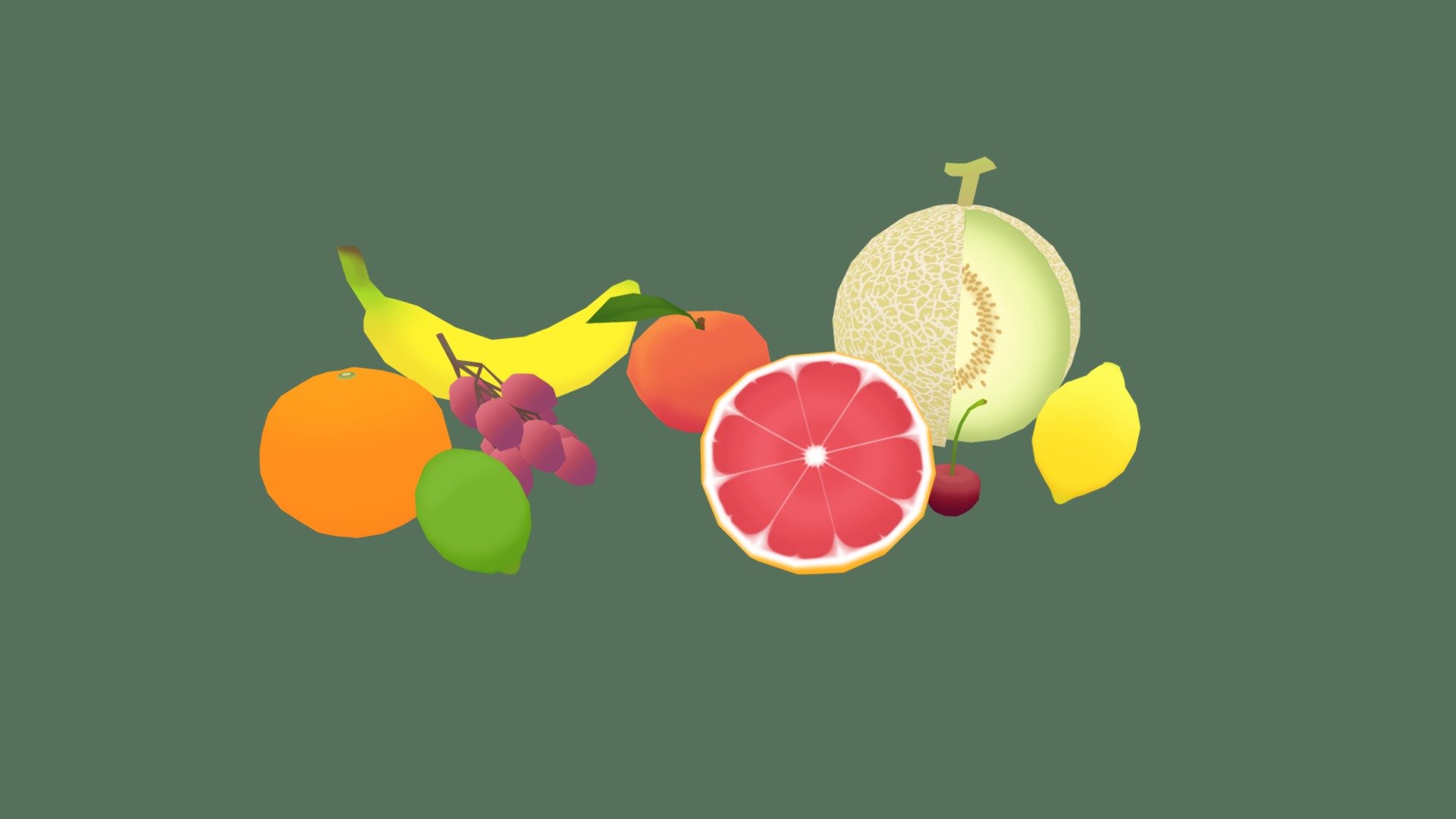 Low Poly Fruits - 3D model by milkyaway [3cf5acb] - Sketchfab