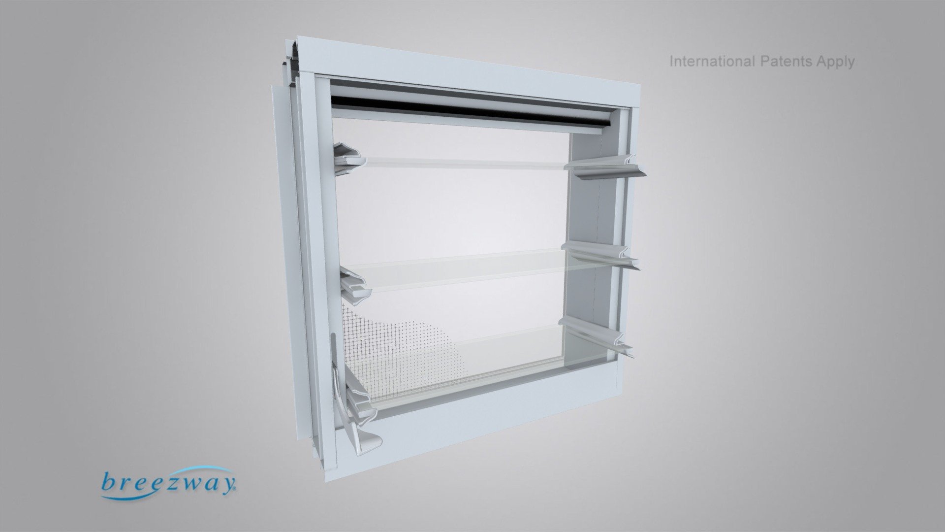 Altair Louvre in Easyscreen Frame Fully Open - 3D model by Breezway ...