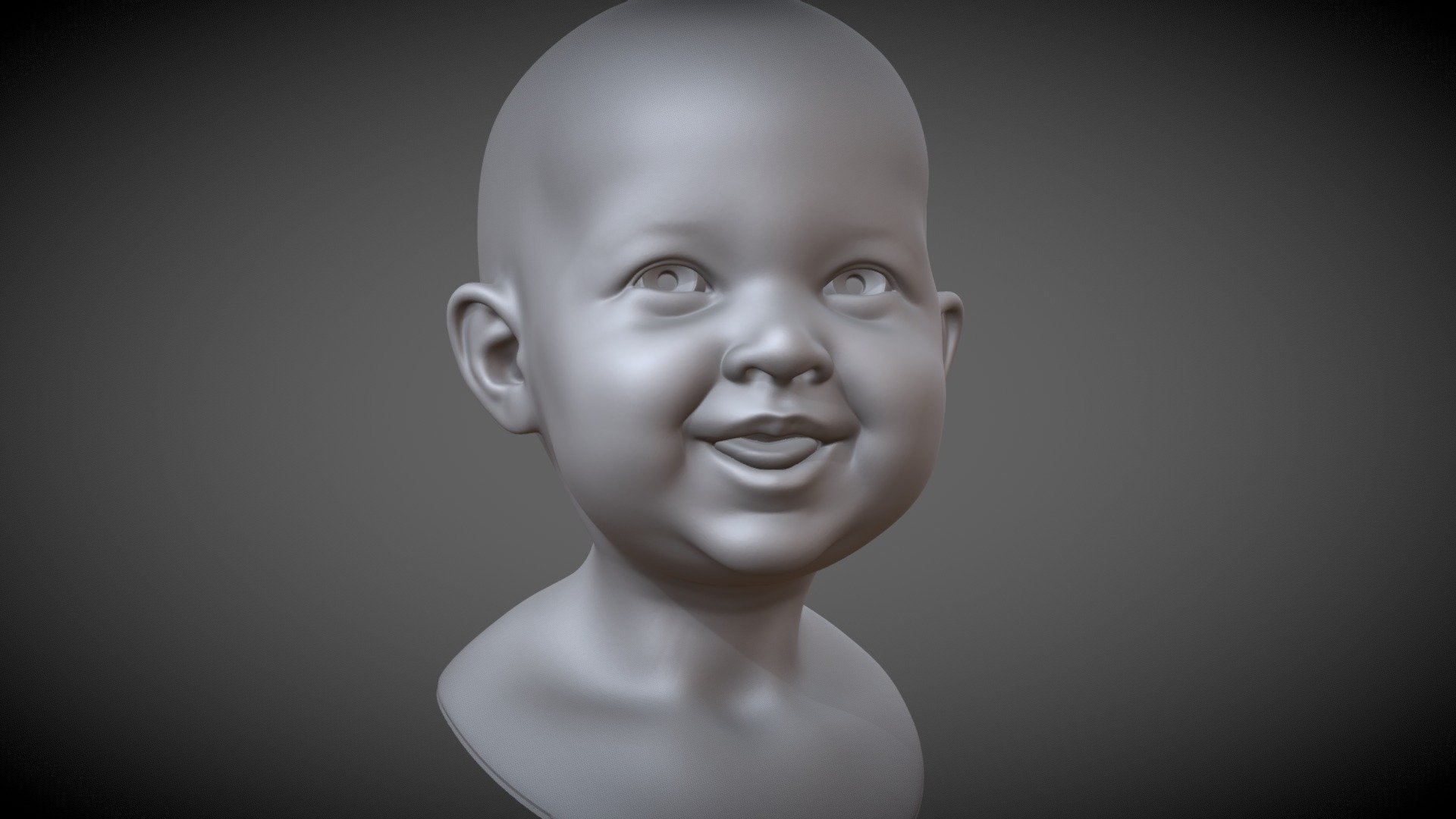 Baby smiling bust 2 - Download Free 3D model by C.J..Goldman [3cf86e9 ...