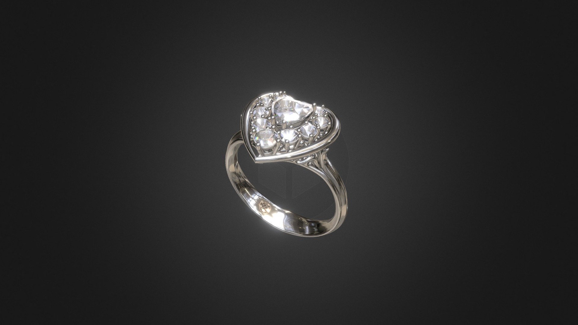 Diamond Heart - 3D model by ilyak (@kashin3d) [3cf94cd] - Sketchfab