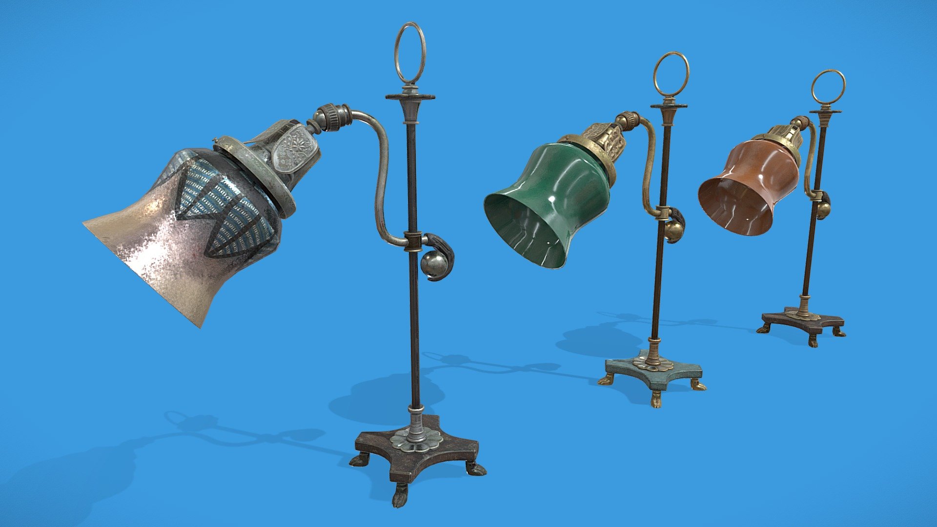 1920s Brass Desk Lamps Type C - 3D model by Mad_Lobster_Workshop ...