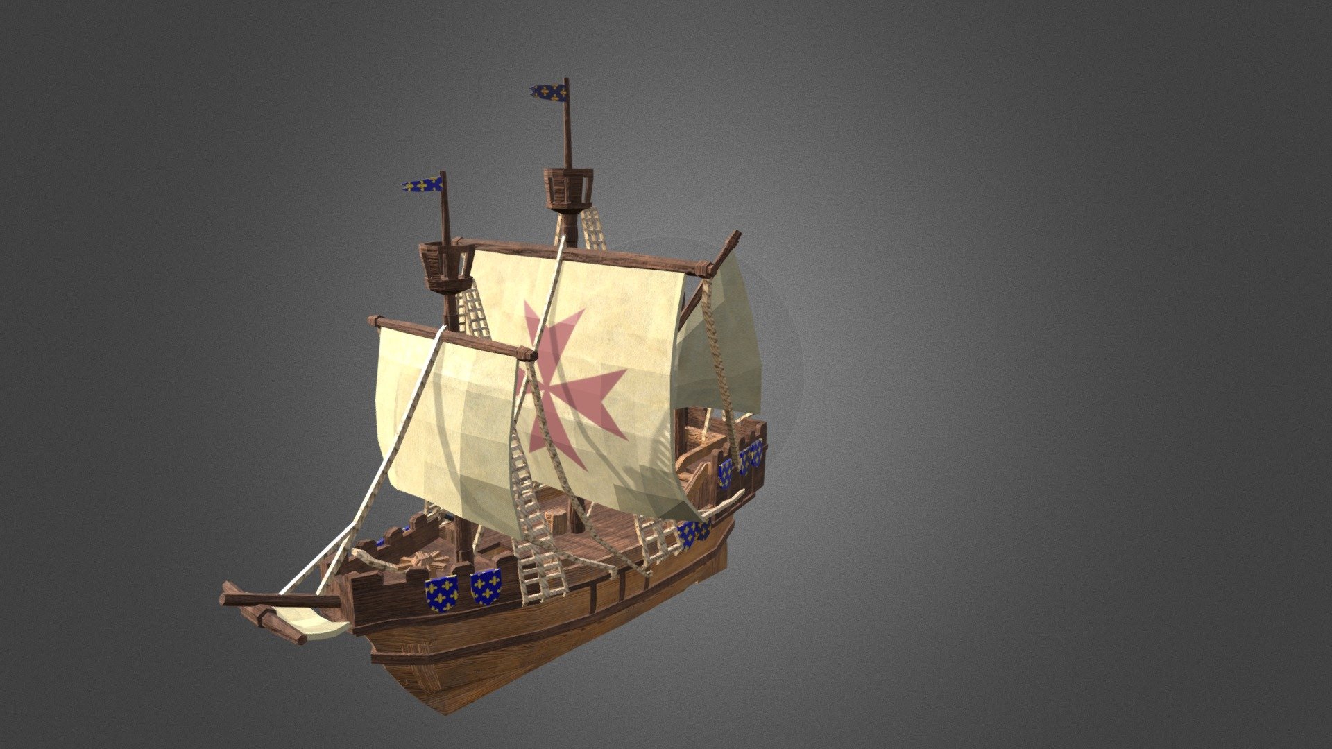 Medieval french cog - 3D model by Mitro123 [3d0102d] - Sketchfab