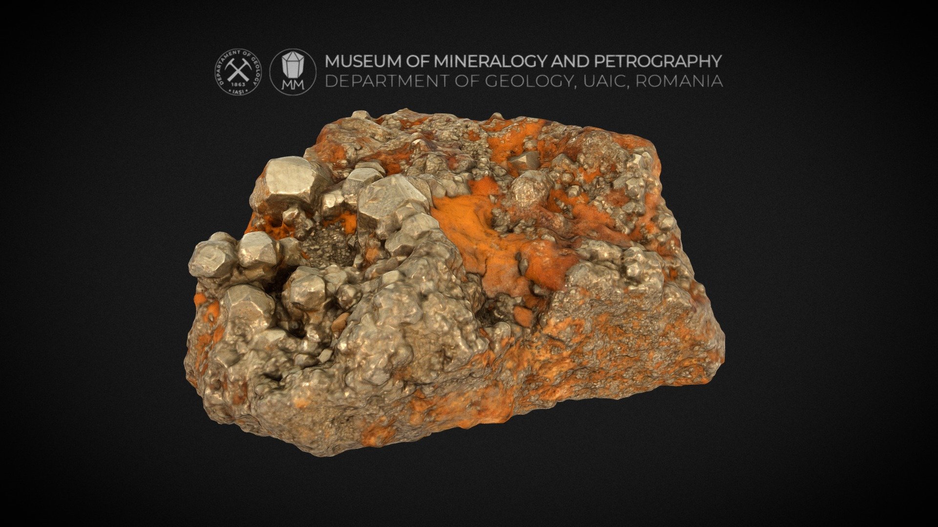 Euhedral Pyrite crystals on matrix (Limonite) - 3D model by Museum of ...