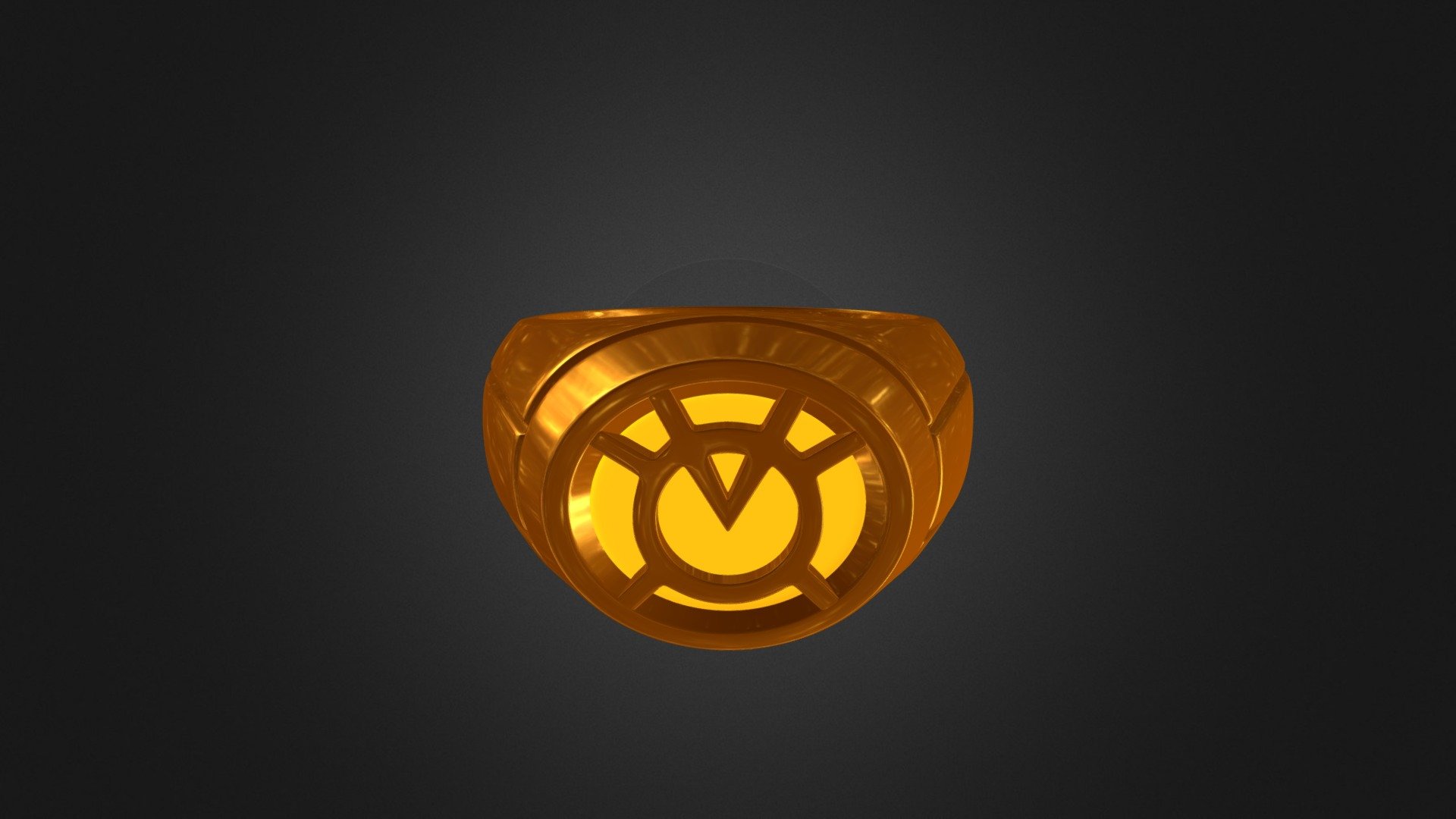 Orange Lantern Ring - 3D model by darthrith [3d175b8] - Sketchfab