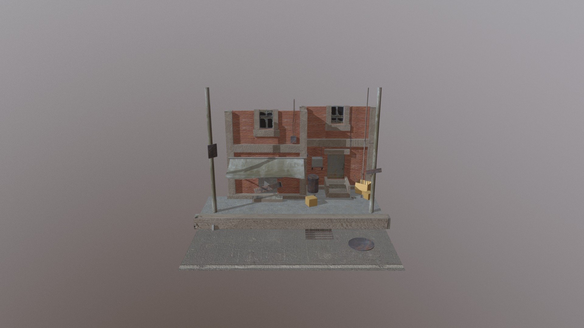 Street with textures. - 3D model by Josfecond [3d218dd] - Sketchfab