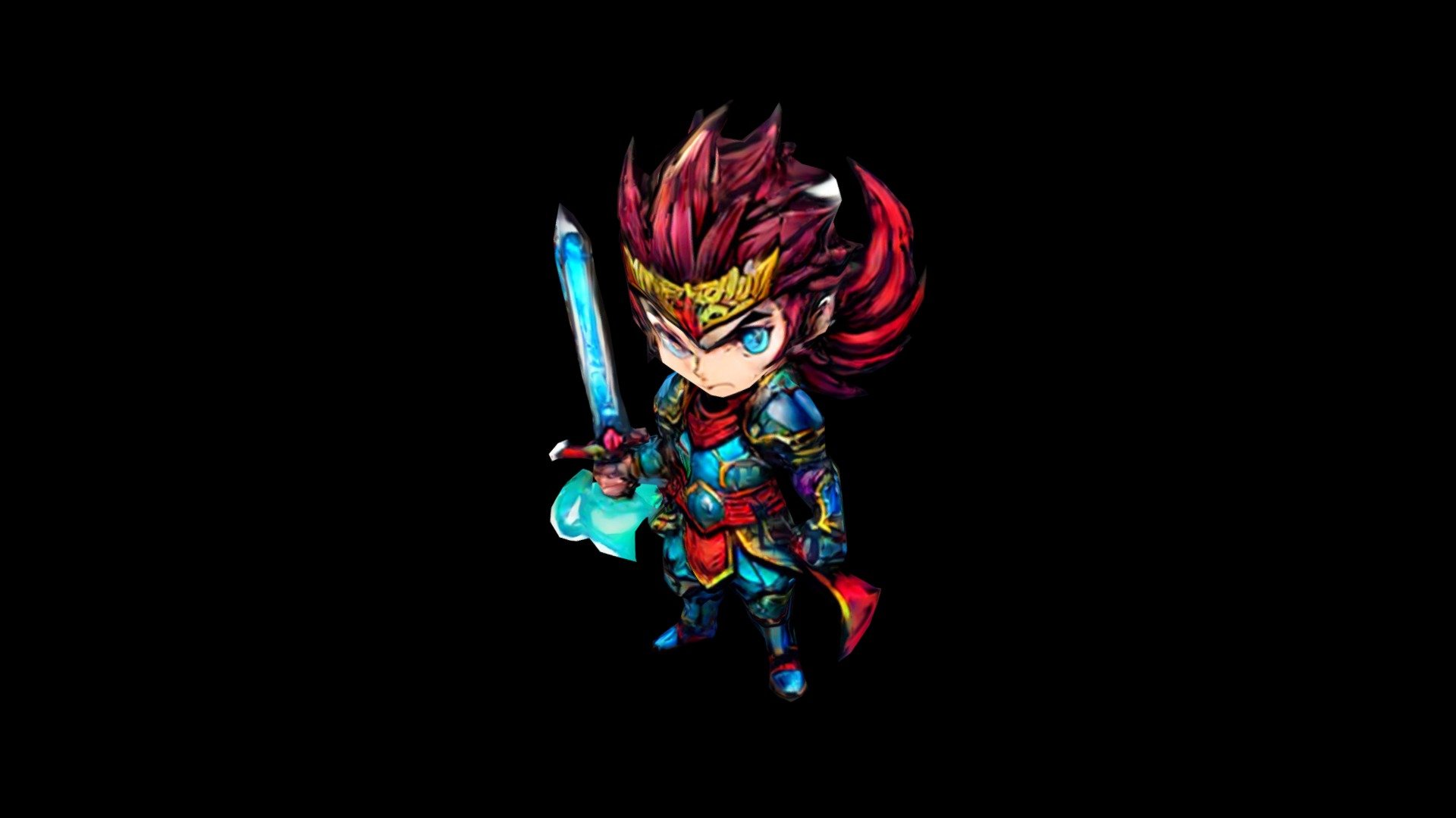 "Justice warrior standing ready for action red a - Download Free 3D ...