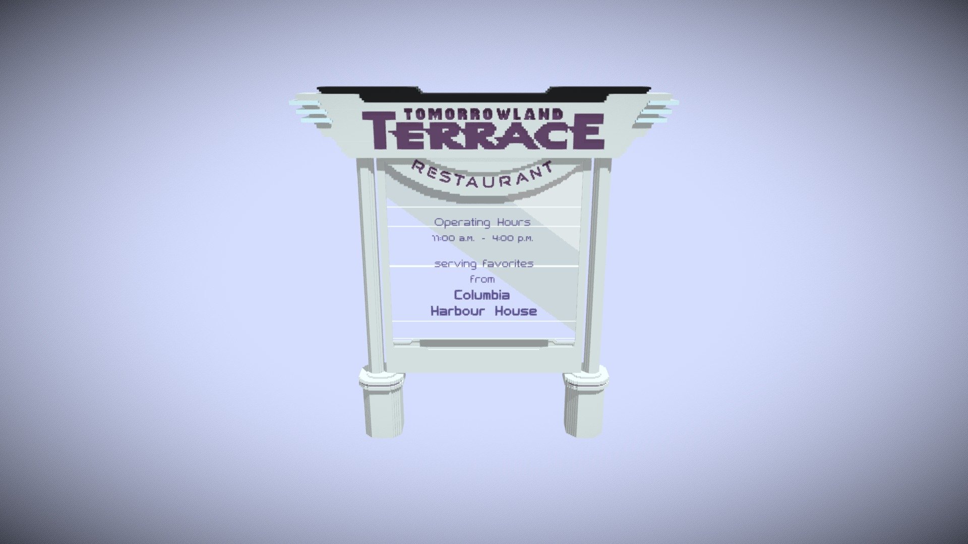 Disney Tomorrowland Terrace Restaurant Signboard - 3D model by ...