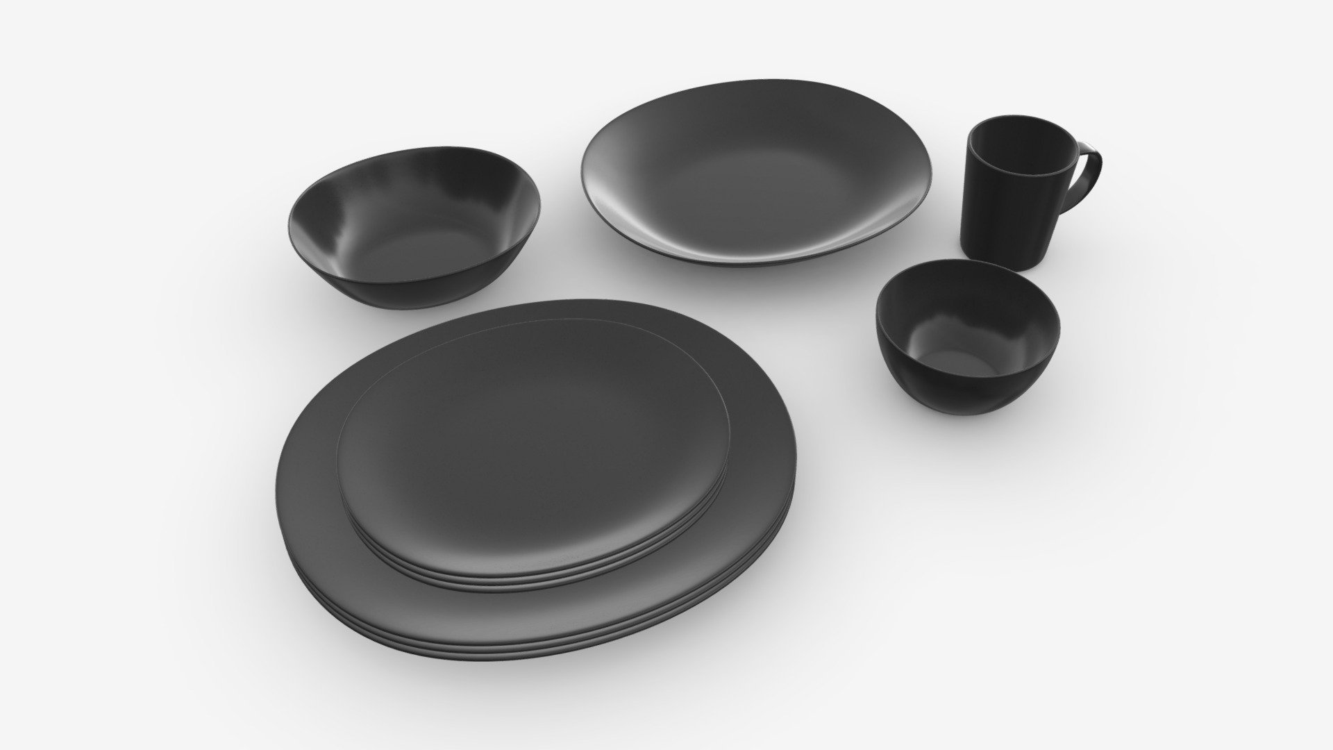 Oval dinnerware set - Buy Royalty Free 3D model by HQ3DMOD ...