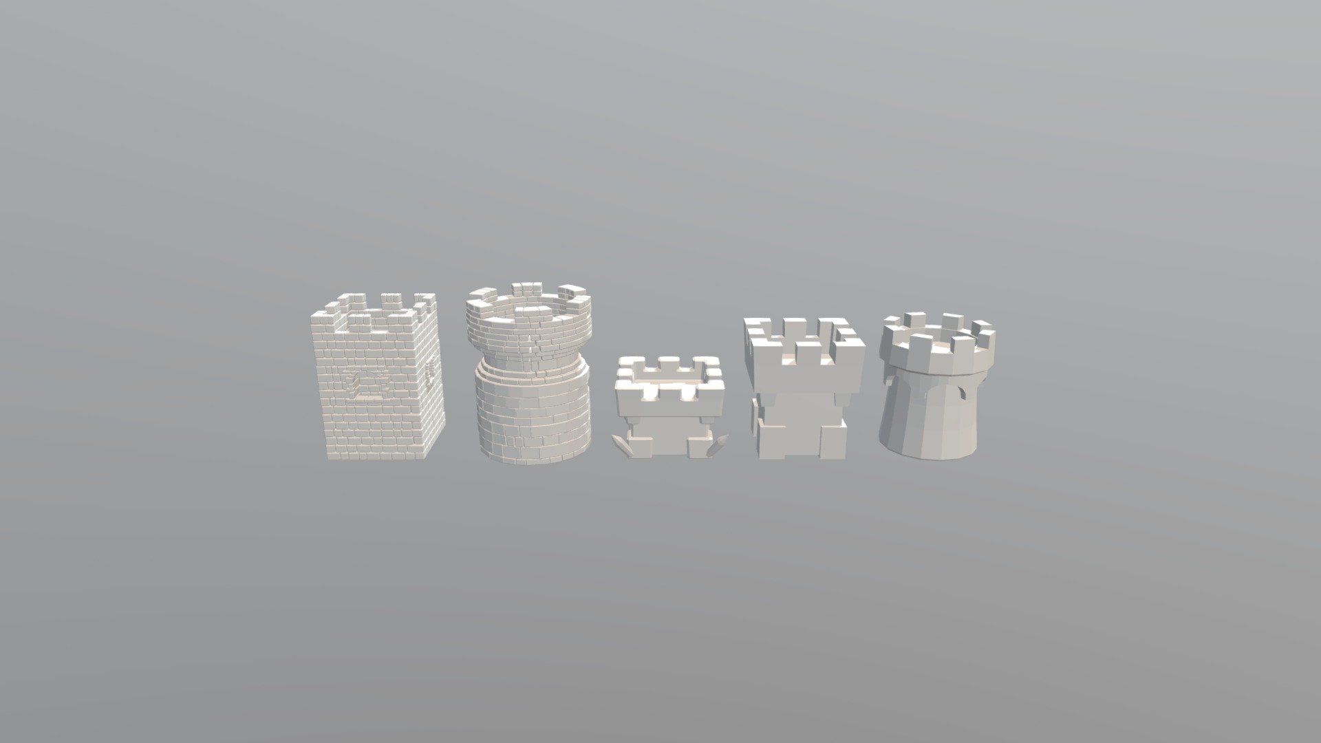 Mini towers - Download Free 3D model by m4n0sX [3d4b270] - Sketchfab
