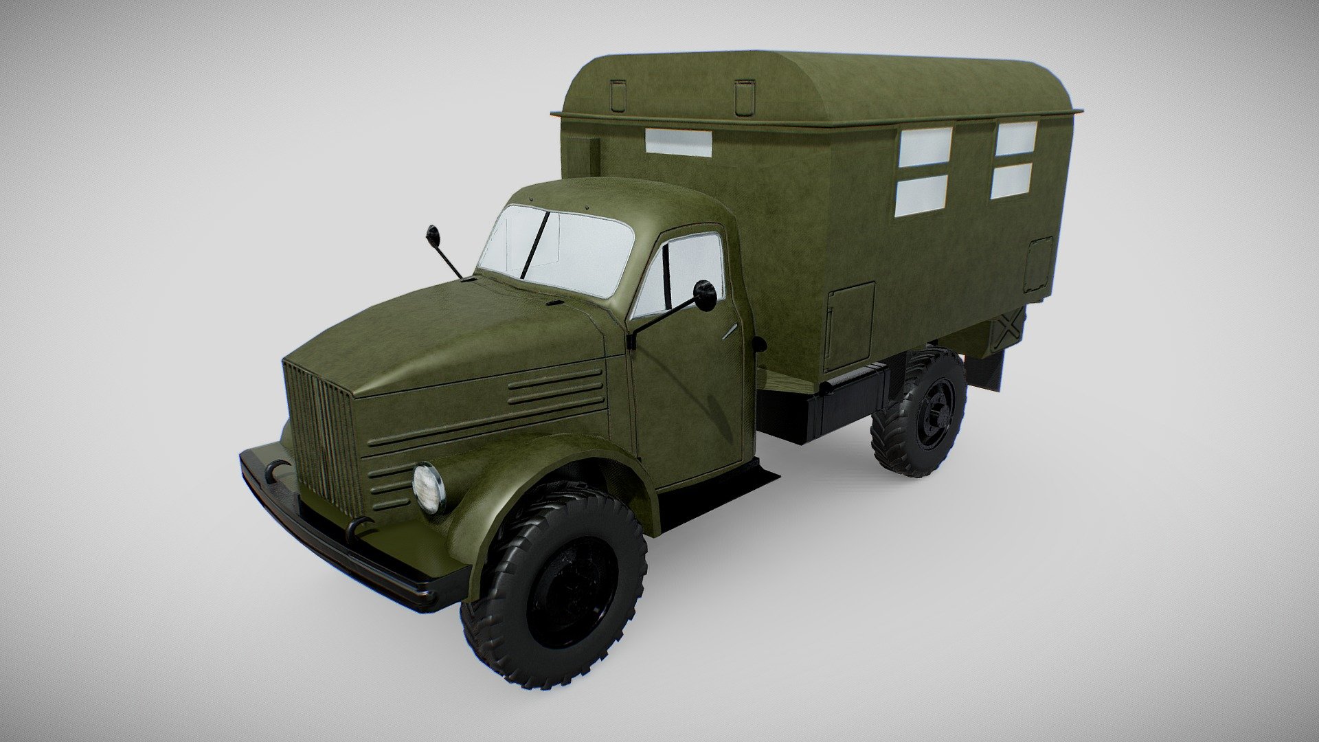GAZ-63 car with insulated kung mod. 1960 year - 3D model by AkSdev [3d4d695] - Sketchfab