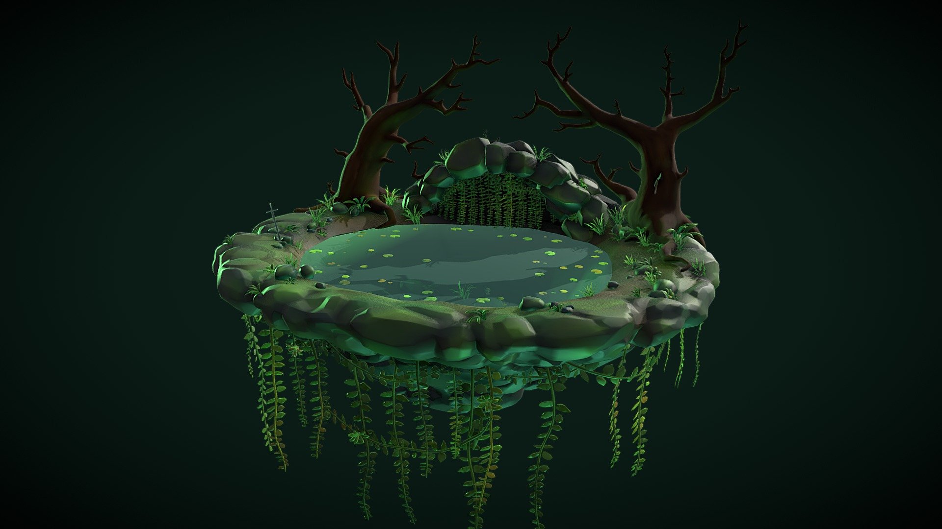 Cube world Mermaid Swamp - 3D model by Jaantje [3d52521] - Sketchfab