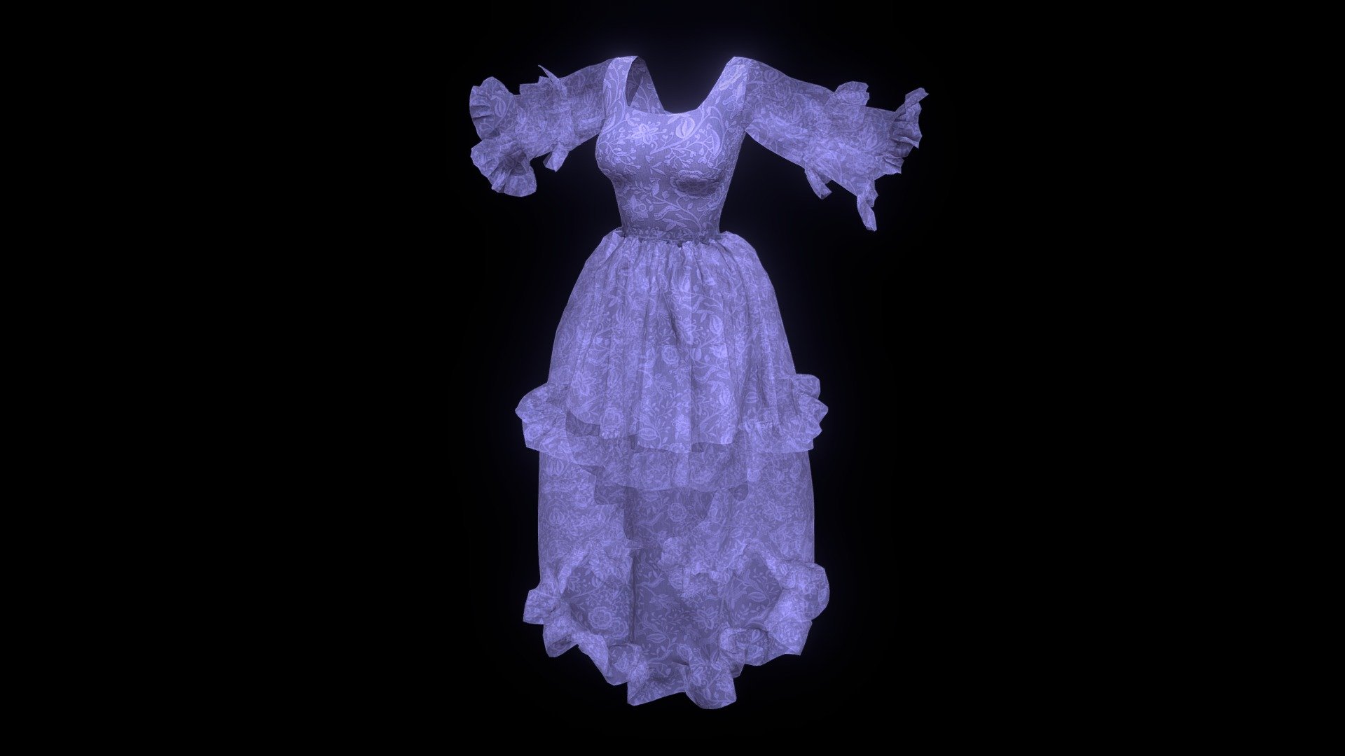 Blue dress - 3D model by simbole.director [3d545f4] - Sketchfab