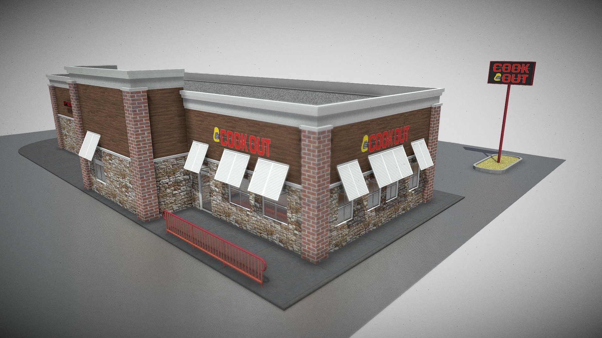 Cook Out - Fast Food - Buy Royalty Free 3D model by luminou_CS ...