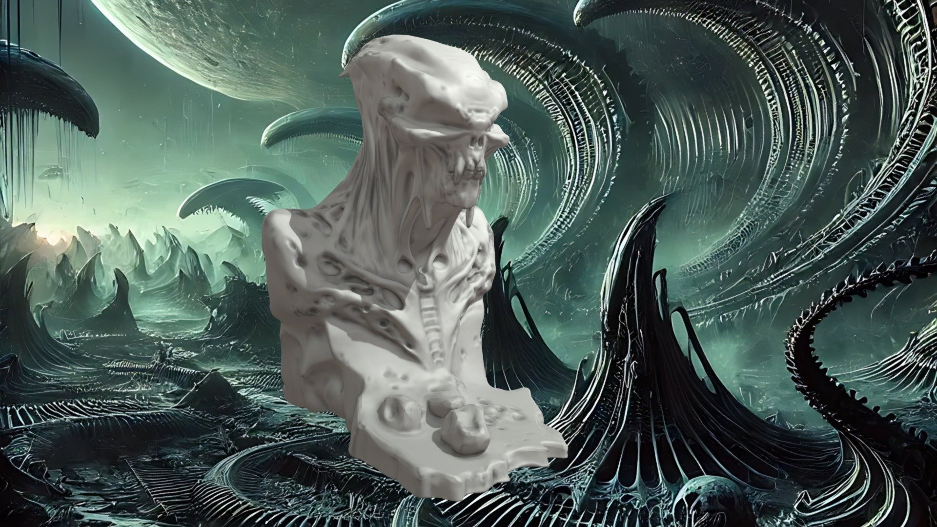 Alien God Biomechanical STL Inspired HR Giger - 3D model by ...