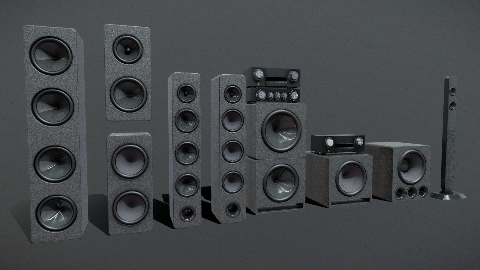 Home Theater System with Subwoofers - Buy Royalty Free 3D model by ...