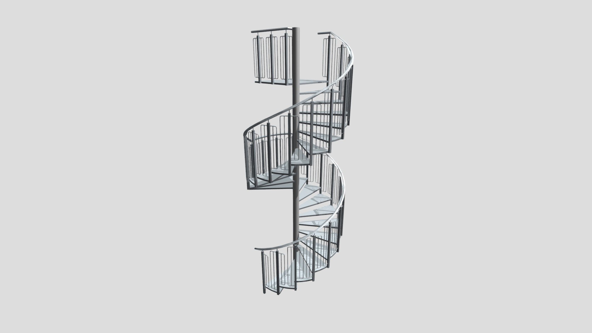 Spiral stairs - 3D model by MonikaCisek [3d69ae6] - Sketchfab