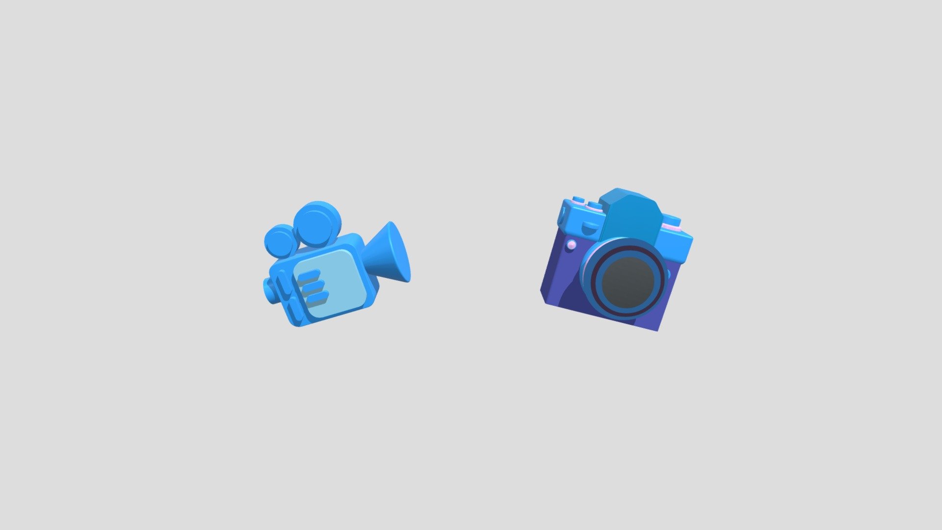 Blue small camera game props - Download Free 3D model by dsadd23xxx1223 ...