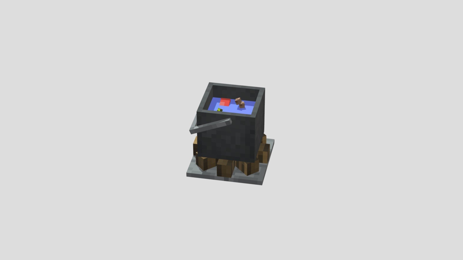 Bucket with food (Minecraft style) - Download Free 3D model by ...