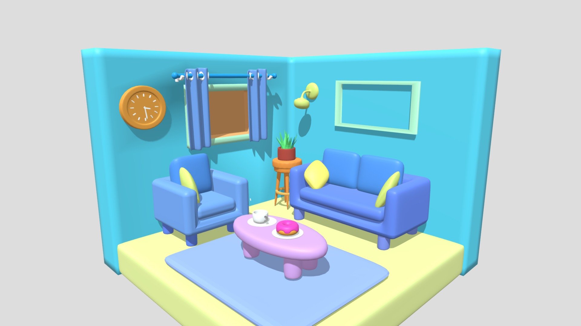 BLUE ROOM - Download Free 3D model by pmivy7579 [3d7b080] - Sketchfab