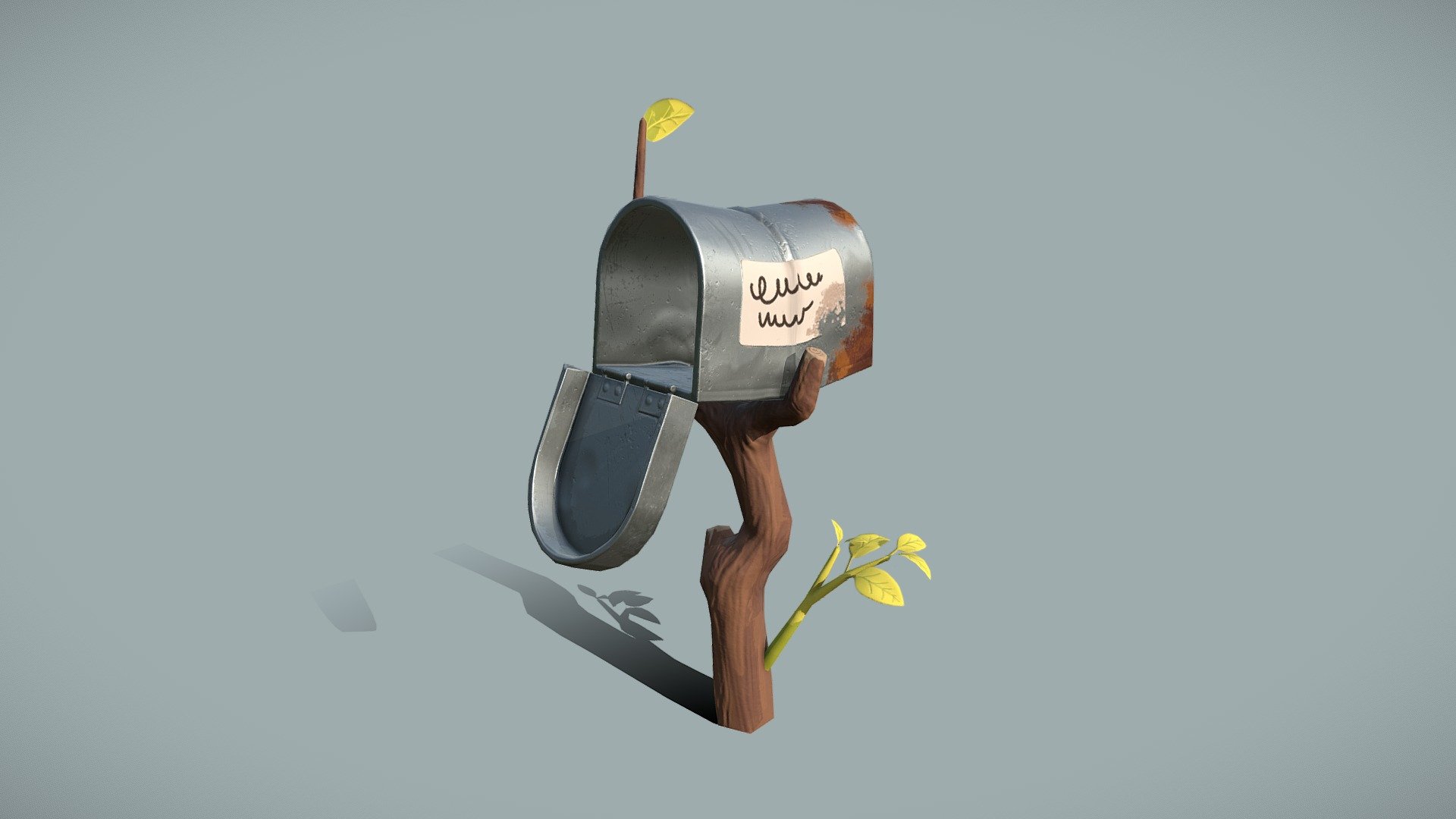 Busted Mailbox - 3D model by davisGB [3d82eff] - Sketchfab