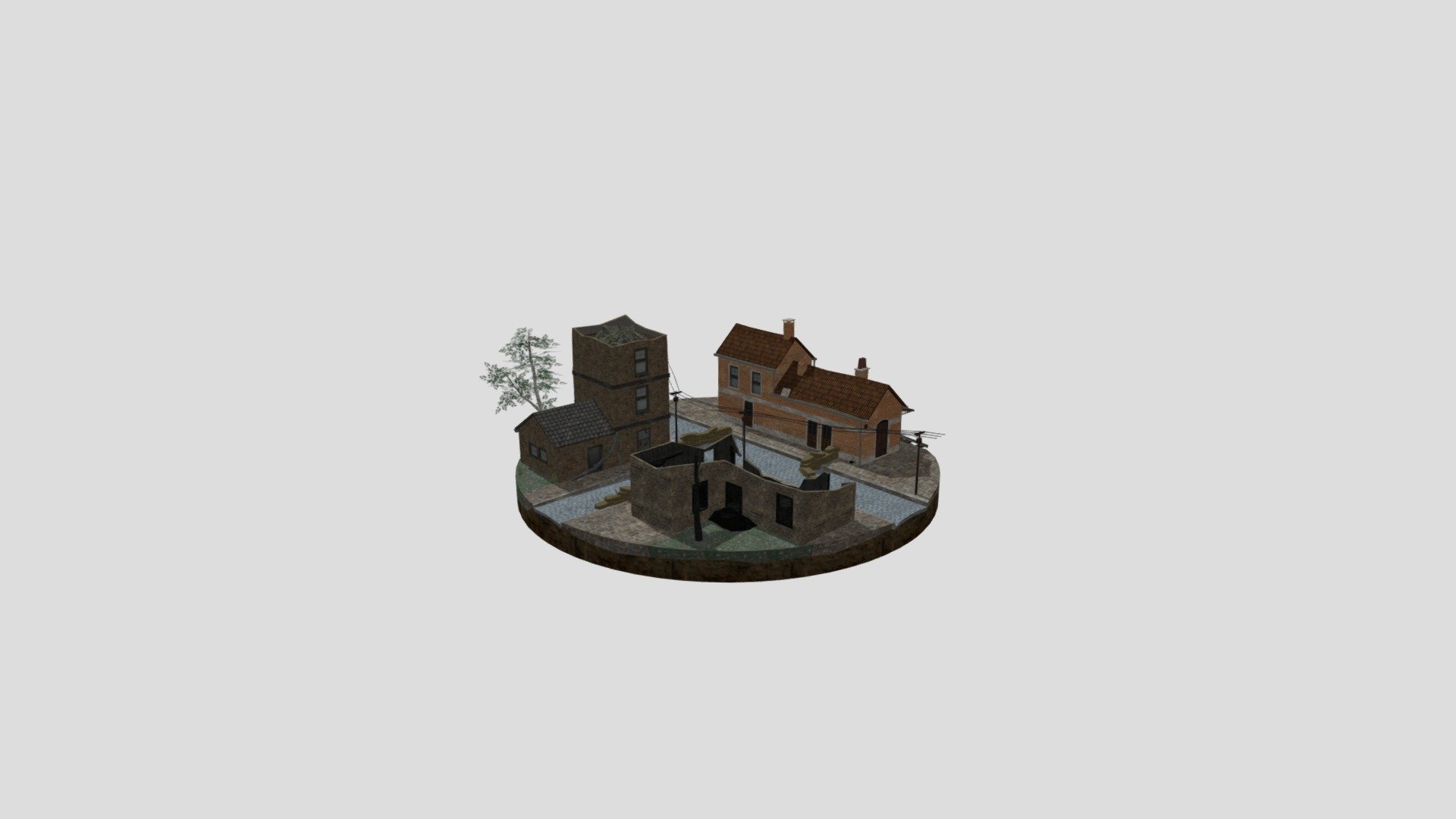 WW2 Inspired LowPoly City Scene - Download Free 3D model by ...