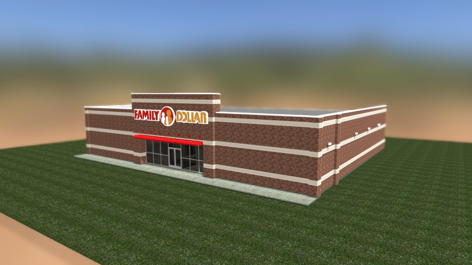 Generic Retail Building - Family Dollar - Buy Royalty Free 3D model by ...