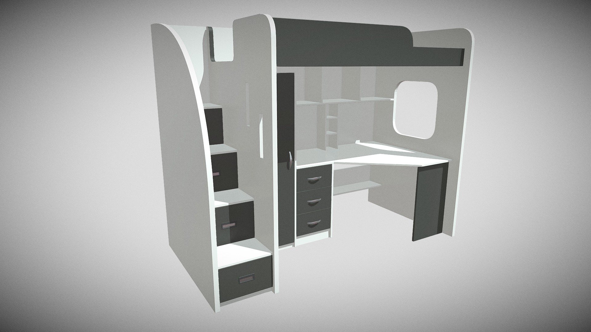 Loft Bed - Download Free 3D model by ettenkris [3d8c745] - Sketchfab