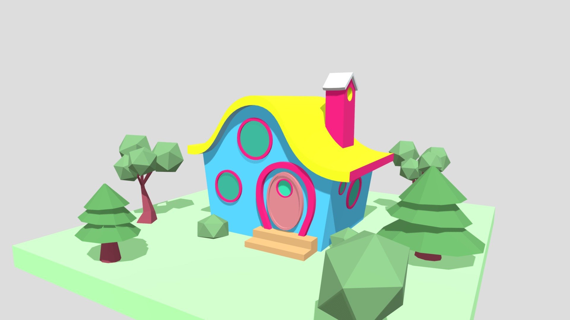 Cartoon-Style Low-Poly House - Download Free 3D model by ergshankarg ...