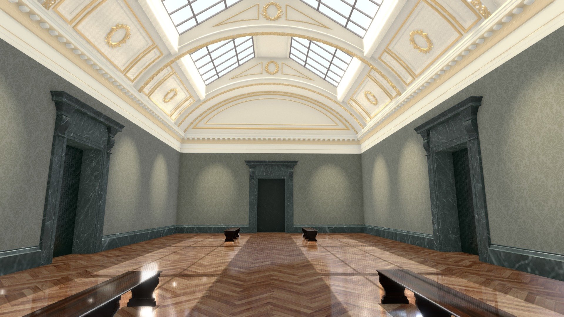 VR Classic Art Gallery Stage Hall Dec. 2020 - Buy Royalty Free 3D model ...
