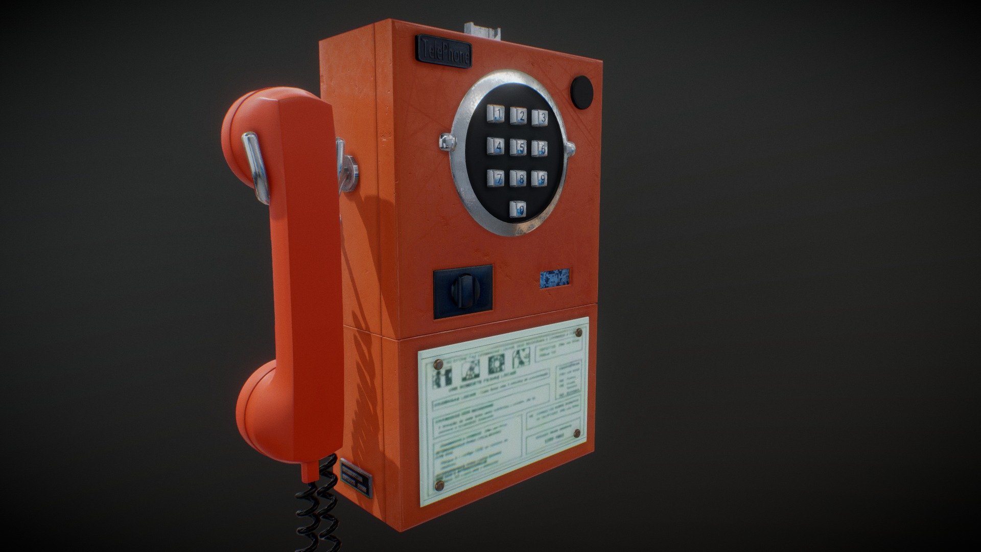 Vintage Payphone - Download Free 3D model by DutraBR98 [3d9327d ...