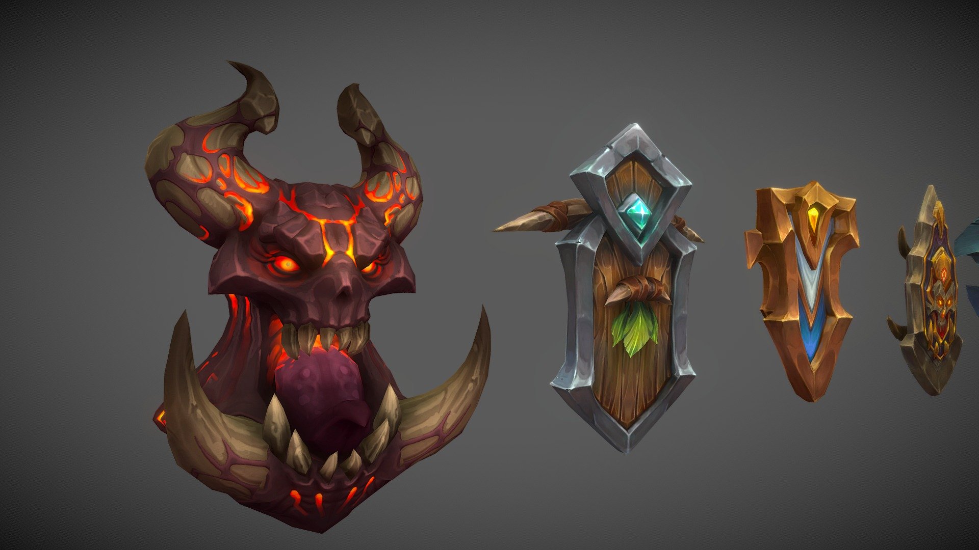Stylized Fantasy Shields - 3D model by N-hance Studio (@Malice6731 ...
