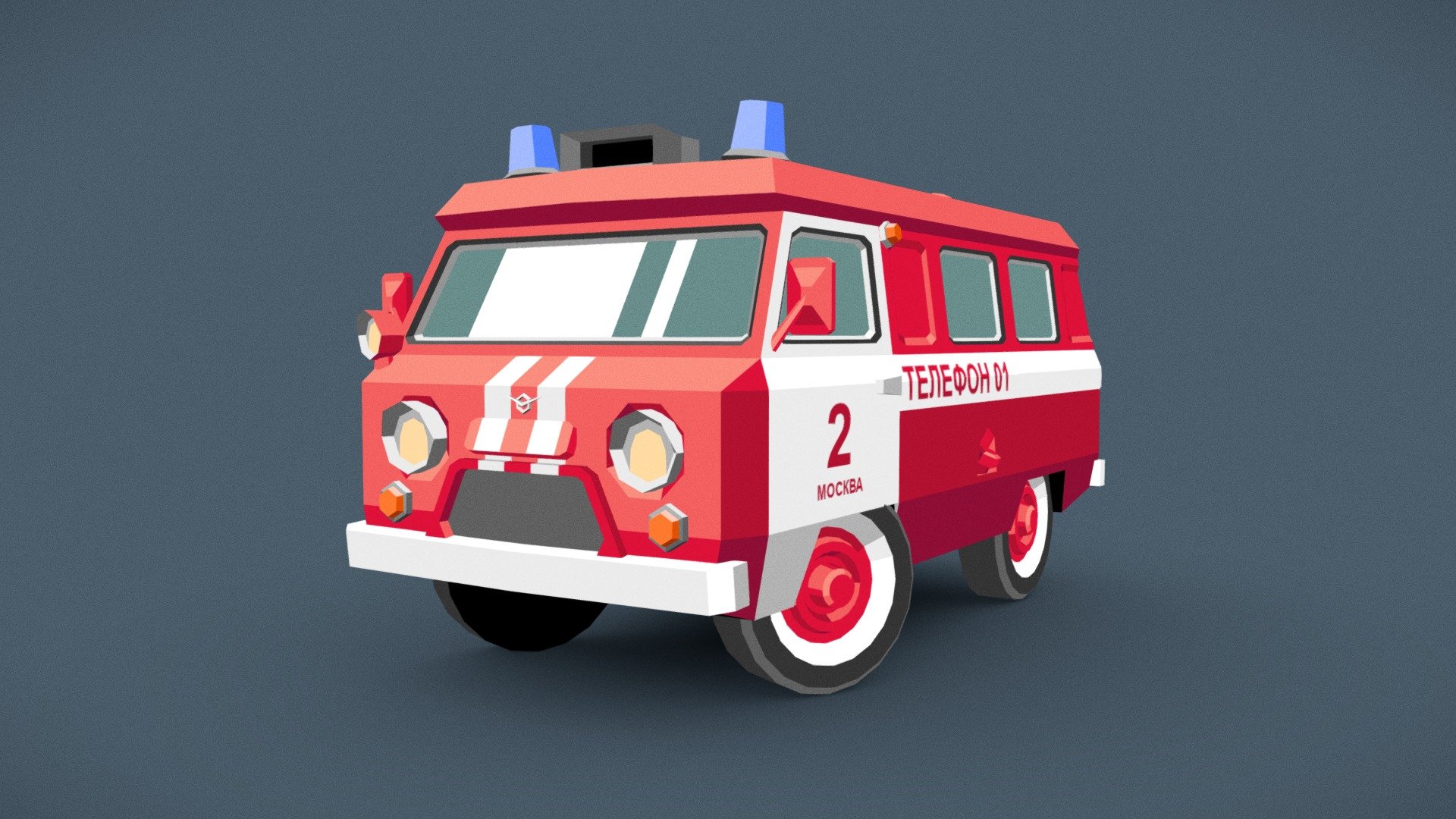 UAZ-452 Fire Fighting Command Unit - 3D model by eightismore [3d96568 ...