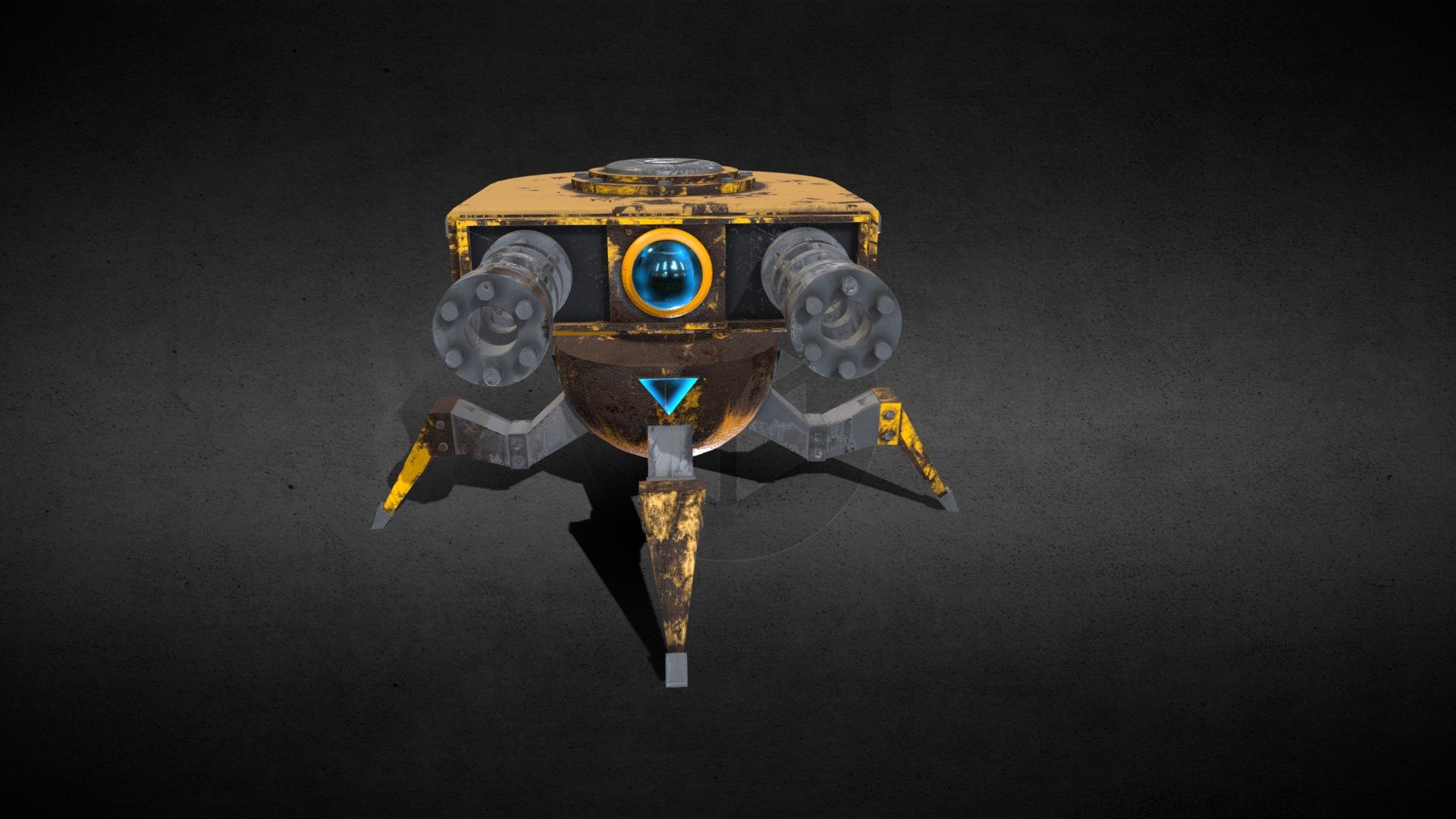 Battle Worn Turret - 3D model by MeteK [3d9cad1] - Sketchfab