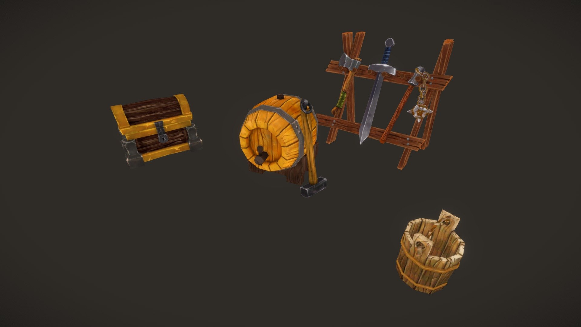 Medieval Items - 3D model by marsilainen [3d9d0d9] - Sketchfab