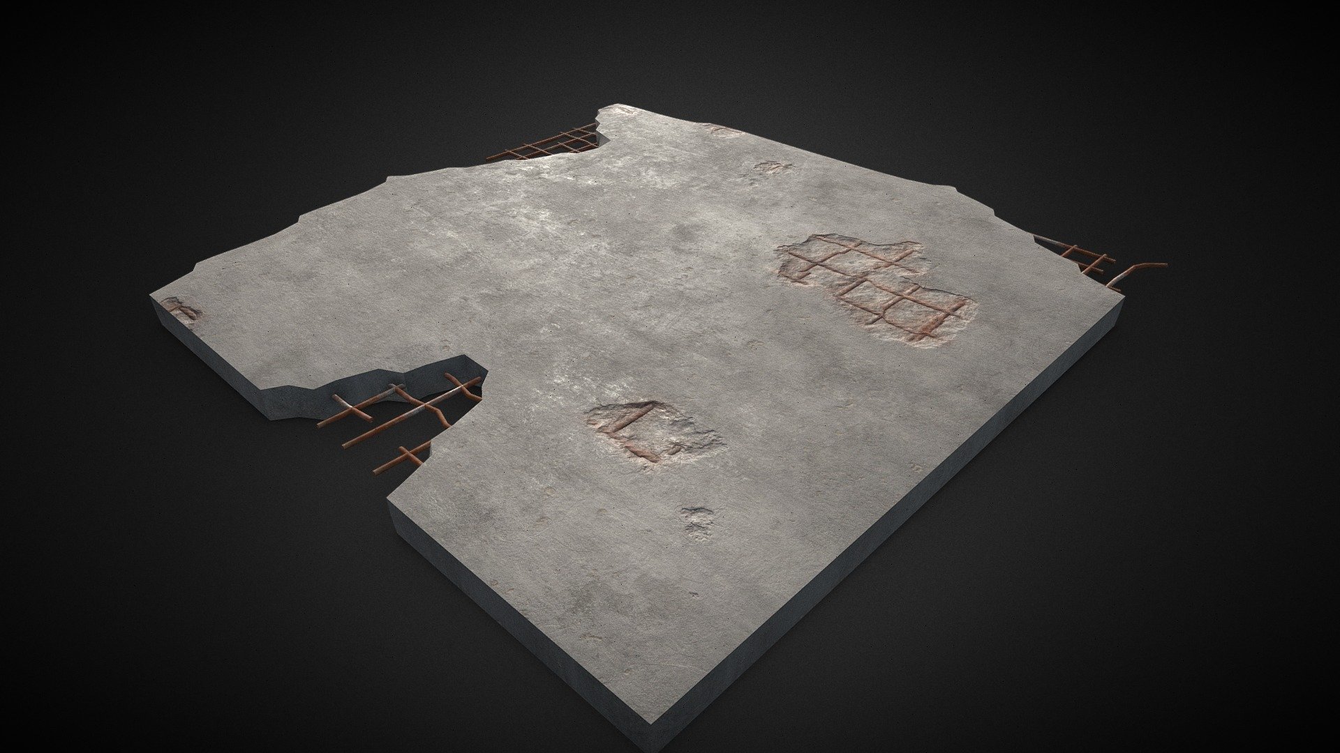 Destroyed concrete slab with reinforcement - Download Free 3D model by recoshet [3da0699 ...