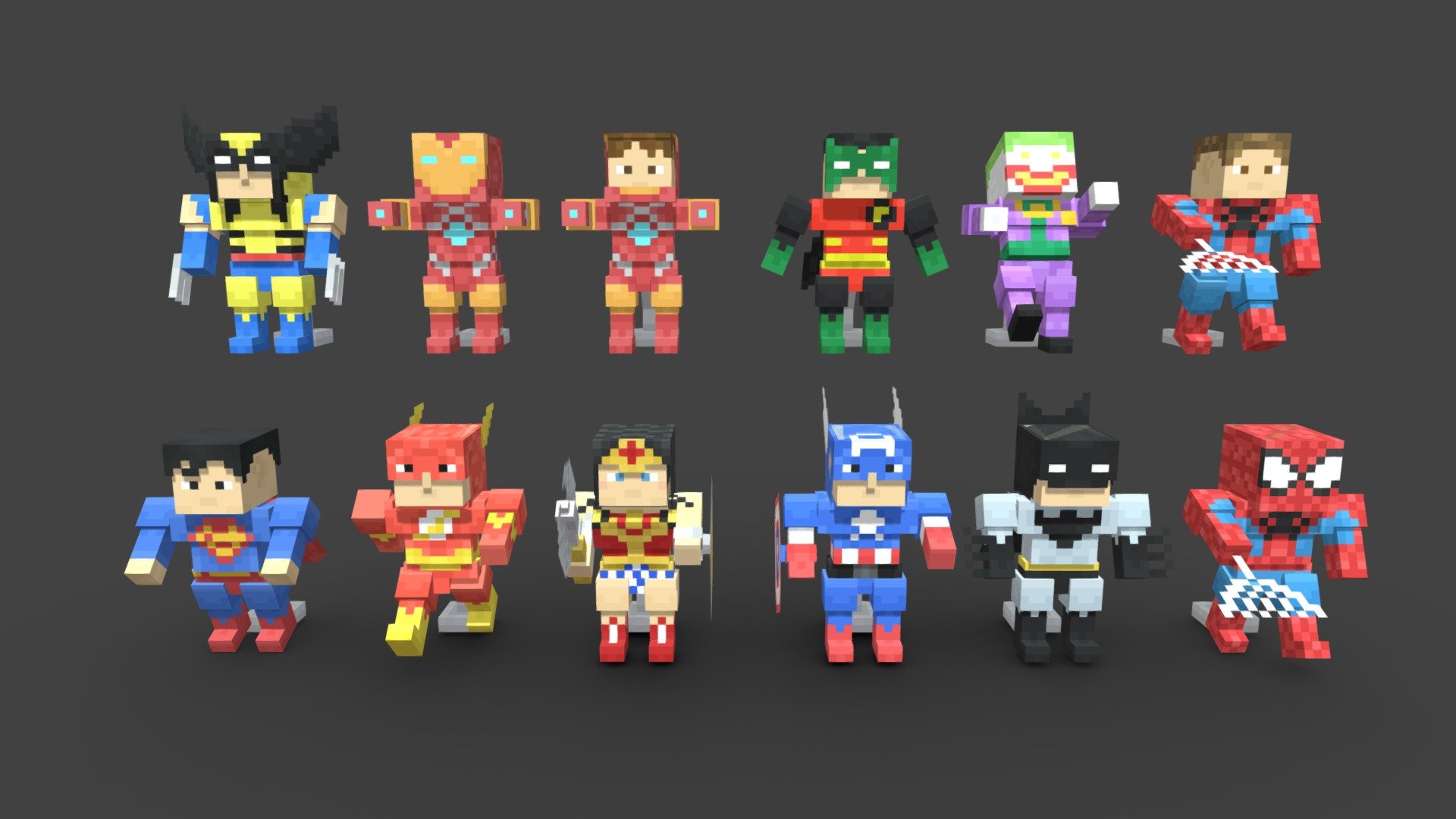 Superhero Collectables | Made for Minecraft - 3D model by iPlexity [3da99b1] - Sketchfab