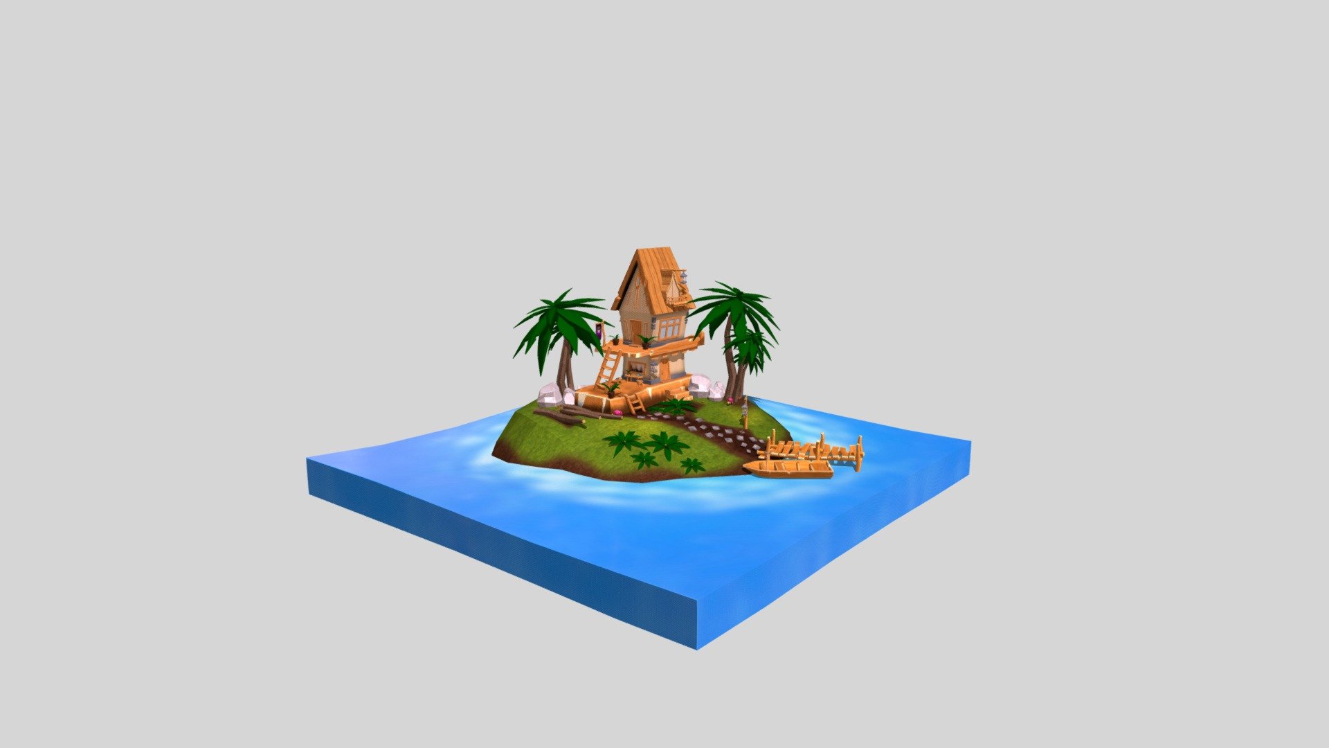 Pirate Beach House (Fantasy House) - 3D model by Ansar ALi ...