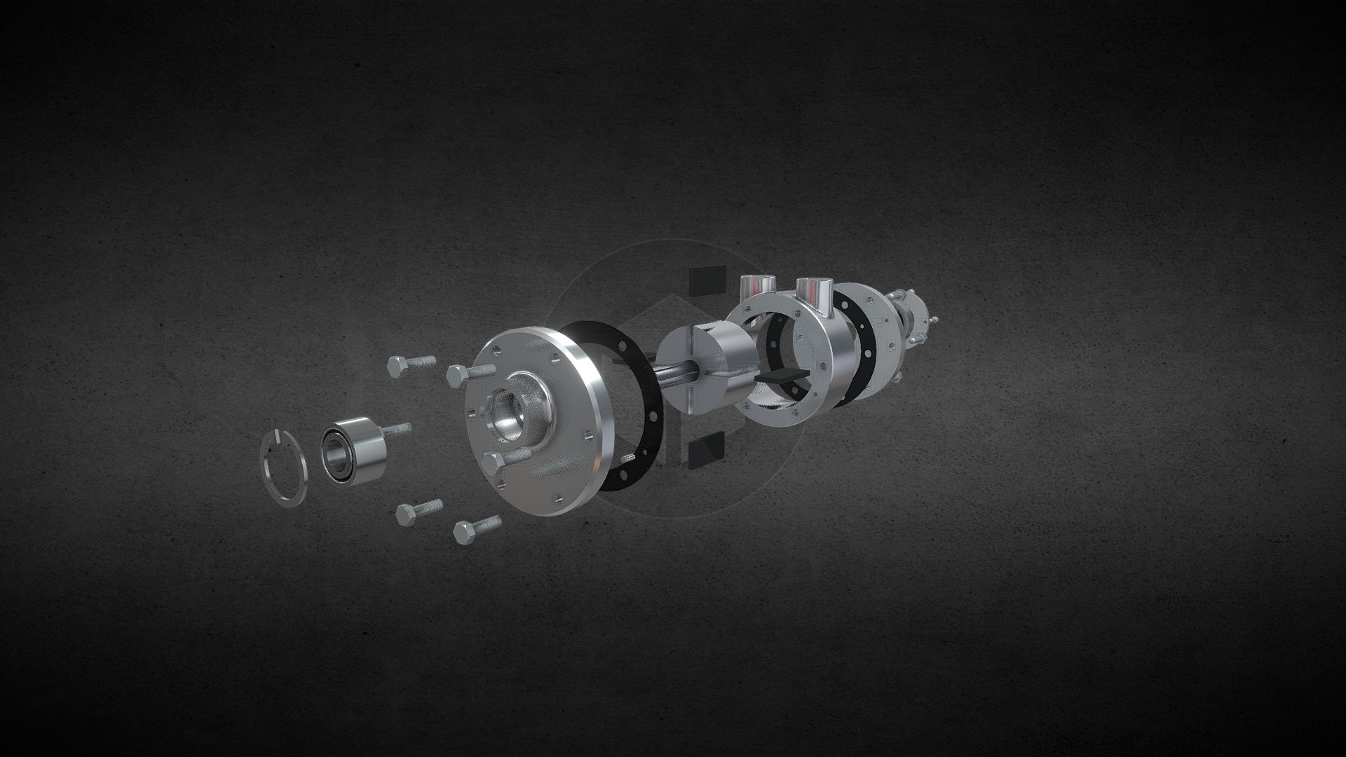 Rotary vane motor - 3D model by KrStolorz (Krzysztof Stolorz ...